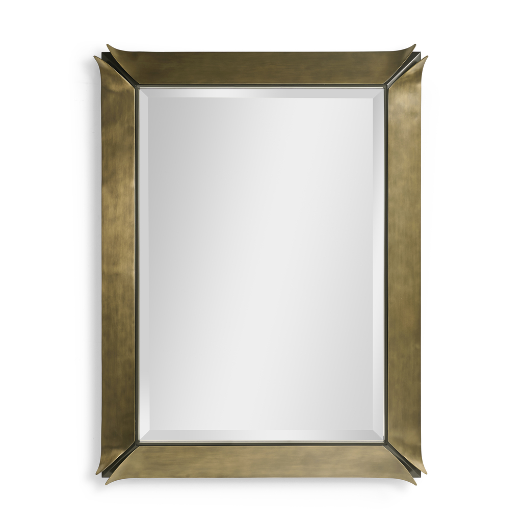 JC Modern Hammersmith Rectangle Mirror In Satin Brass by Jonathan Charles | 1StopBedrooms