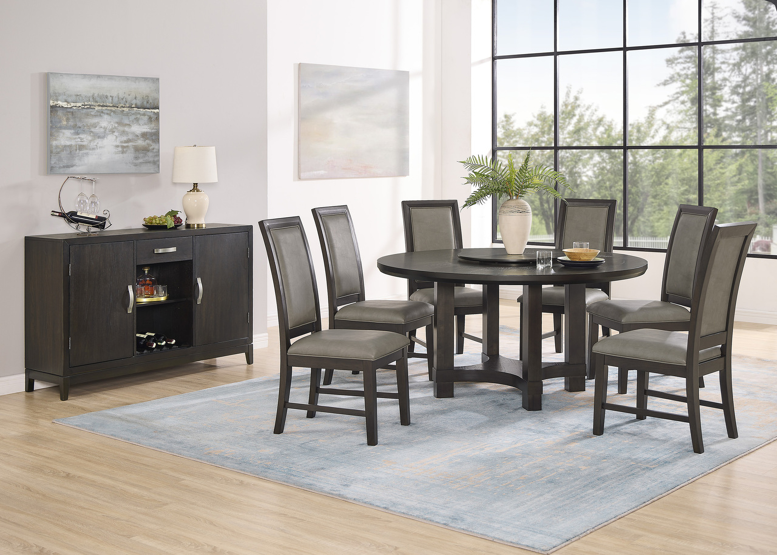 Jeffries Round Dining Room Set In Espresso by Crown Mark | 1StopBedrooms