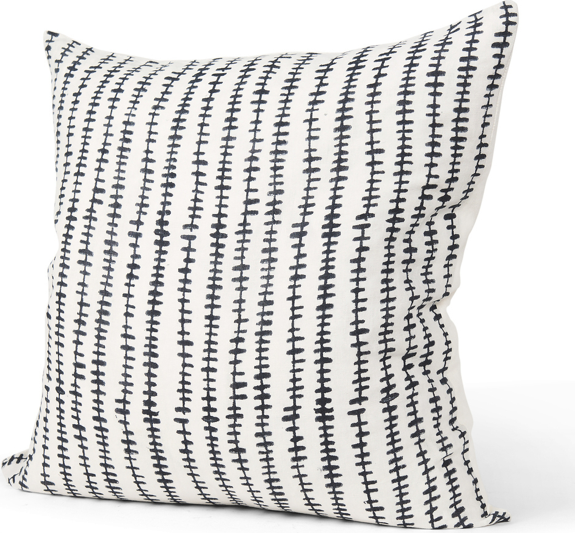 Jenna Black Print Linen Square Decorative Pillow Cover In Cream by ...
