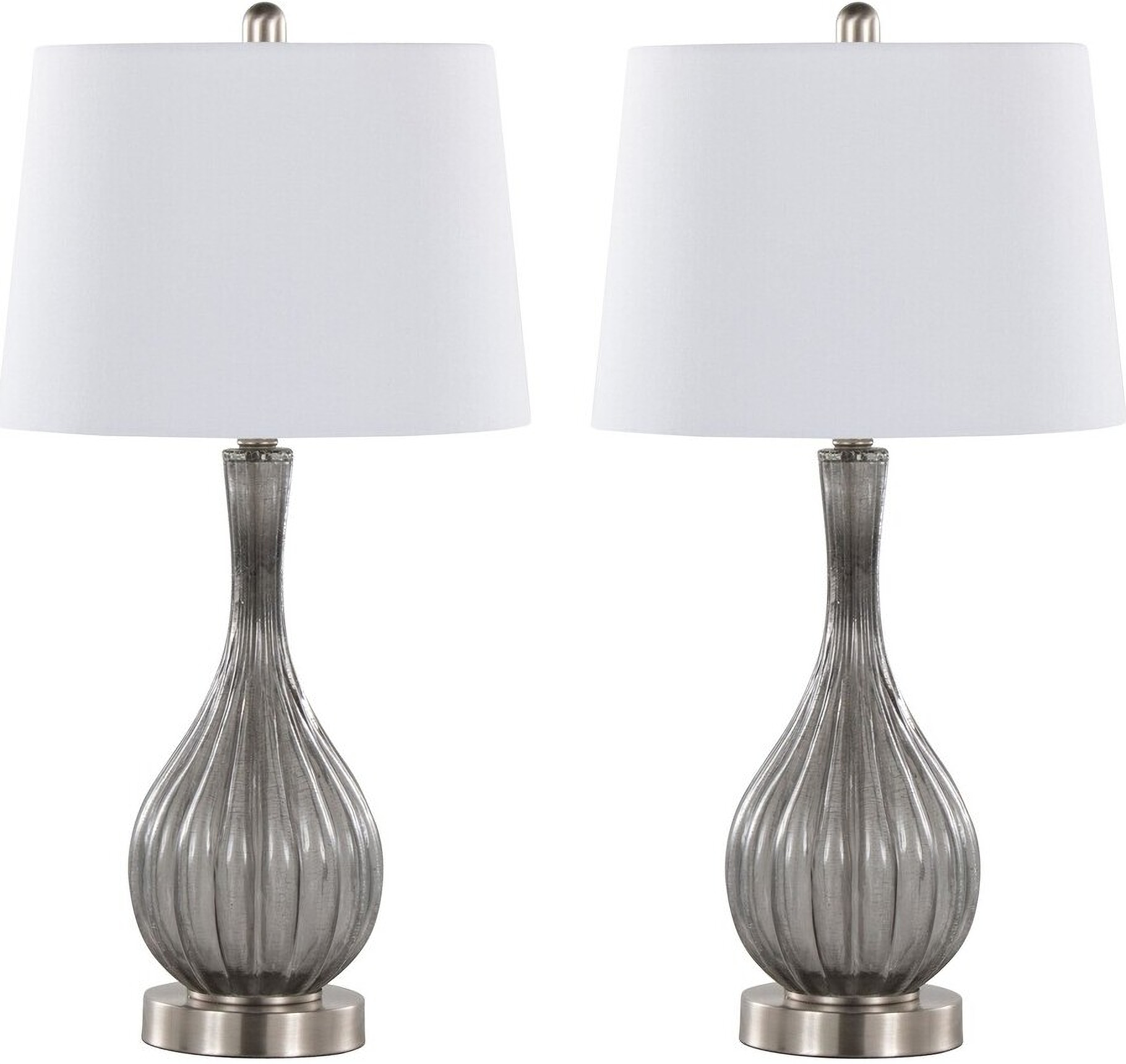 Jenny 27.25 Inch Glass Table Lamp Set of 2 In Linen White by Lumisource ...
