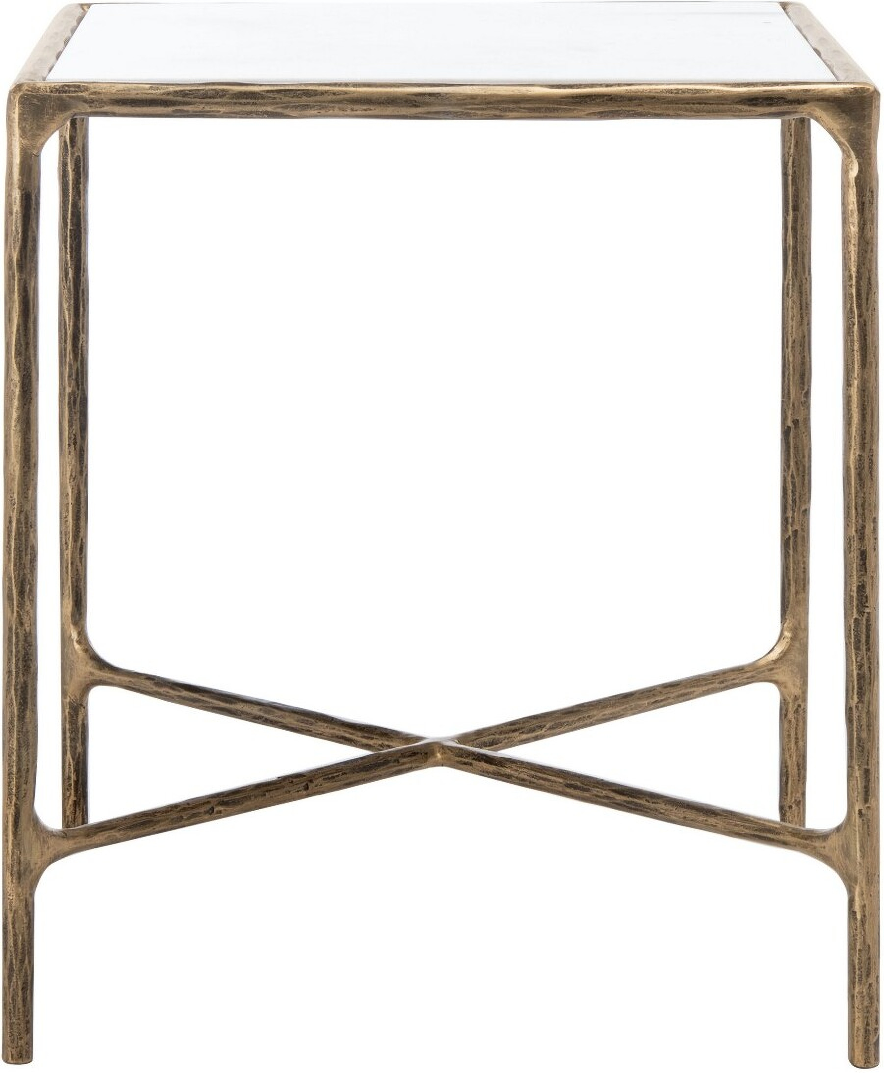 Jessa Metal Square End Table In White And Brass by Safavieh Couture ...