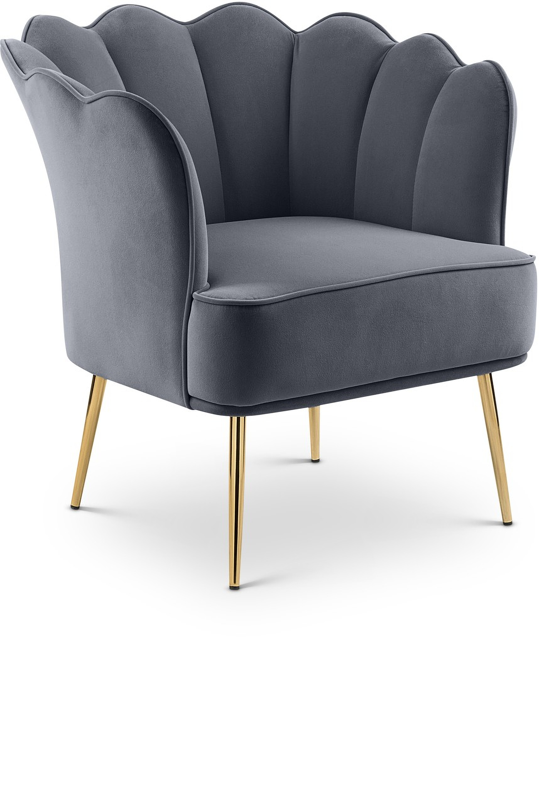 Jester Velvet Accent Chair In Grey by Meridian | 1StopBedrooms