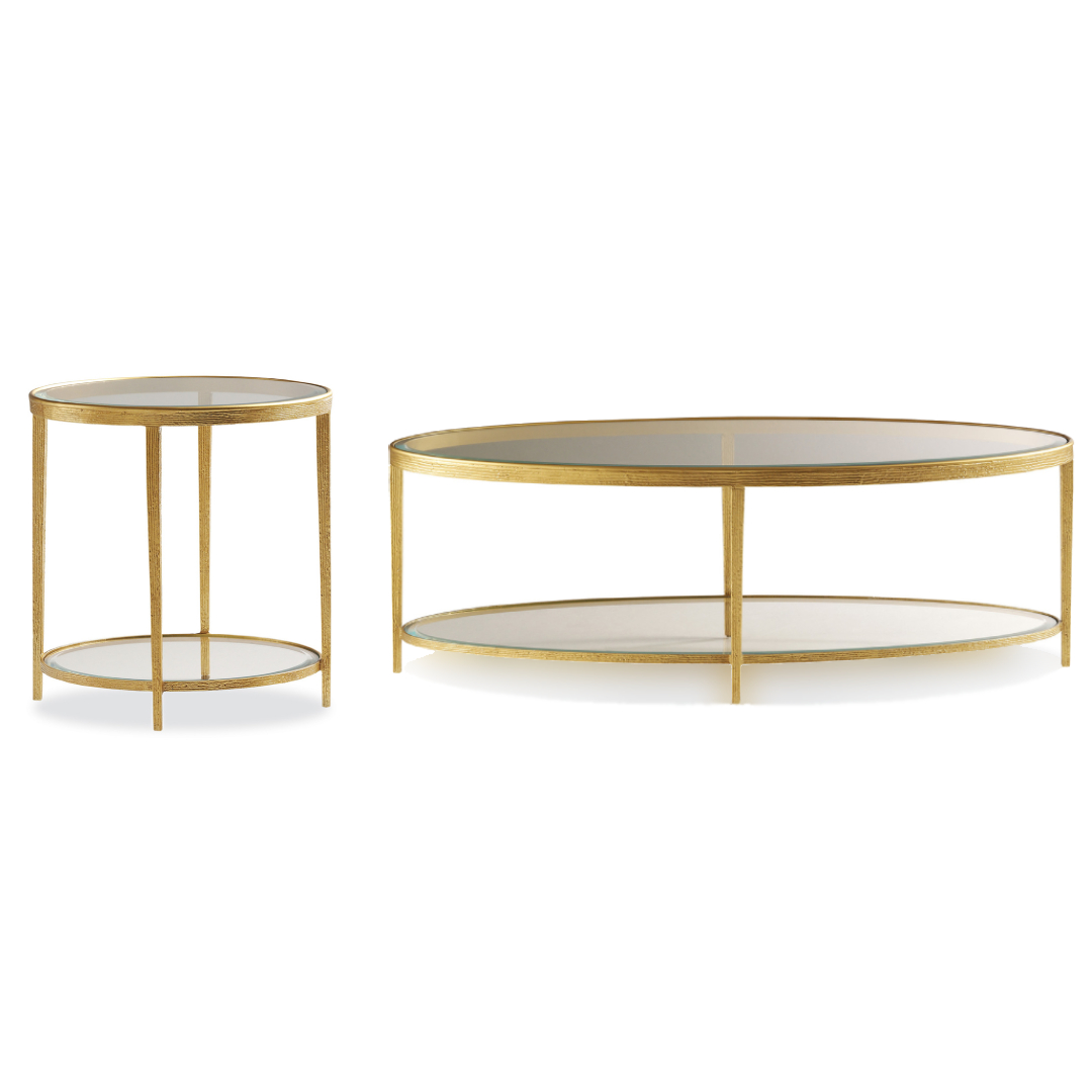 Jinx Brass Oval Occasional Table Set In Brass by Maitland-Smith ...