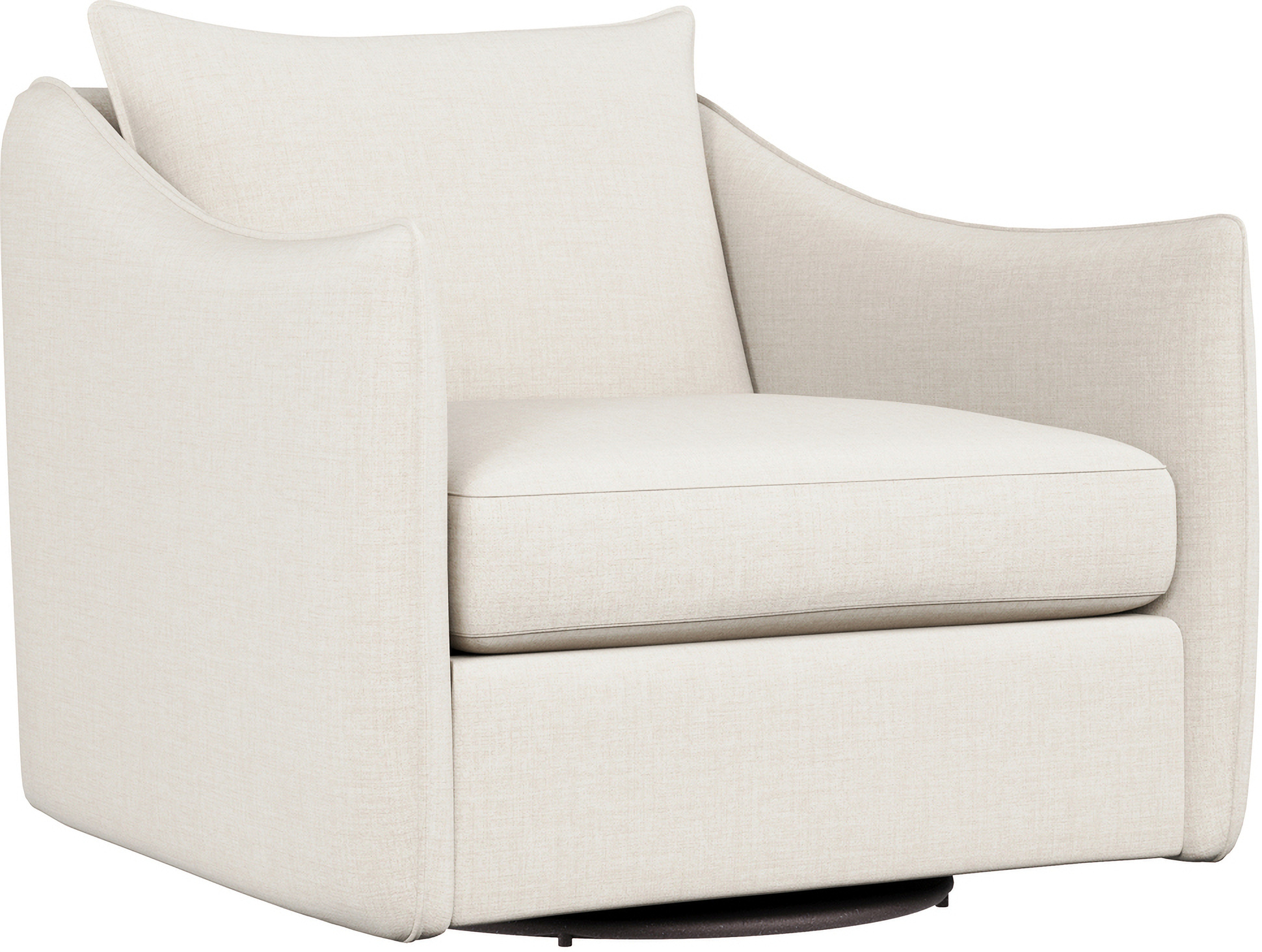 Joli Linen Fabric Swivel Chair In Beige by Bernhardt | 1StopBedrooms