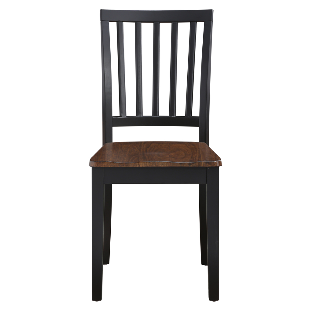 Joplin Solid Wood Two-Tone Farmhouse Chair Set of 2 In Black and Brown ...