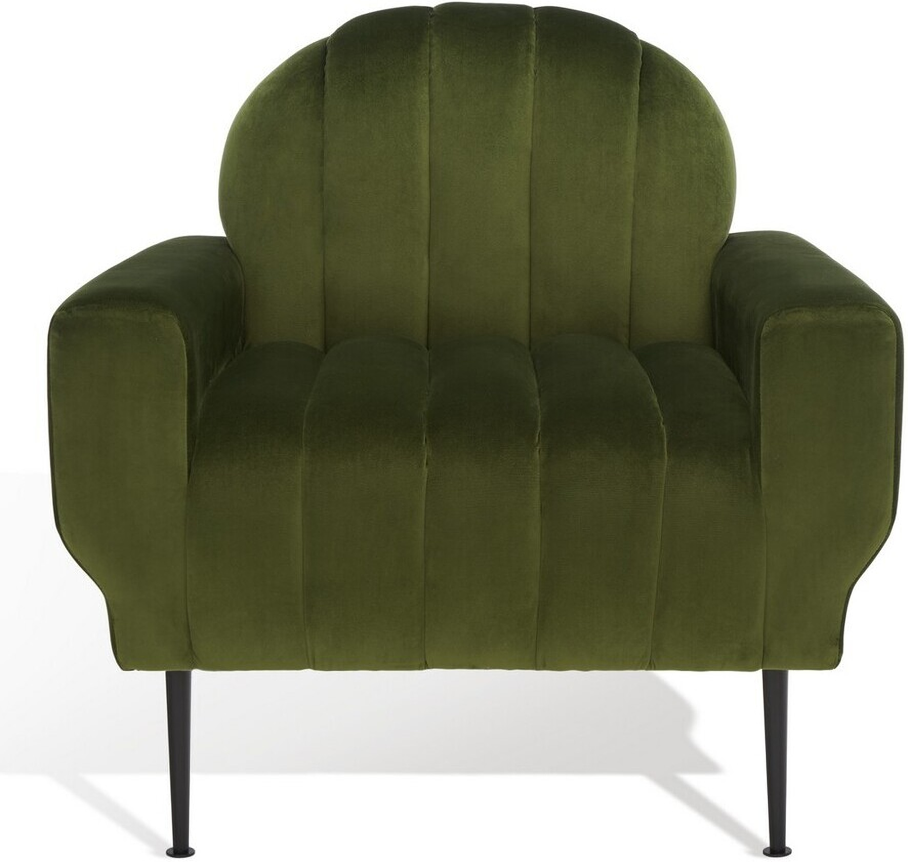 Josh Channel Tufted Chair In Forest Green And Black by Safavieh Couture ...