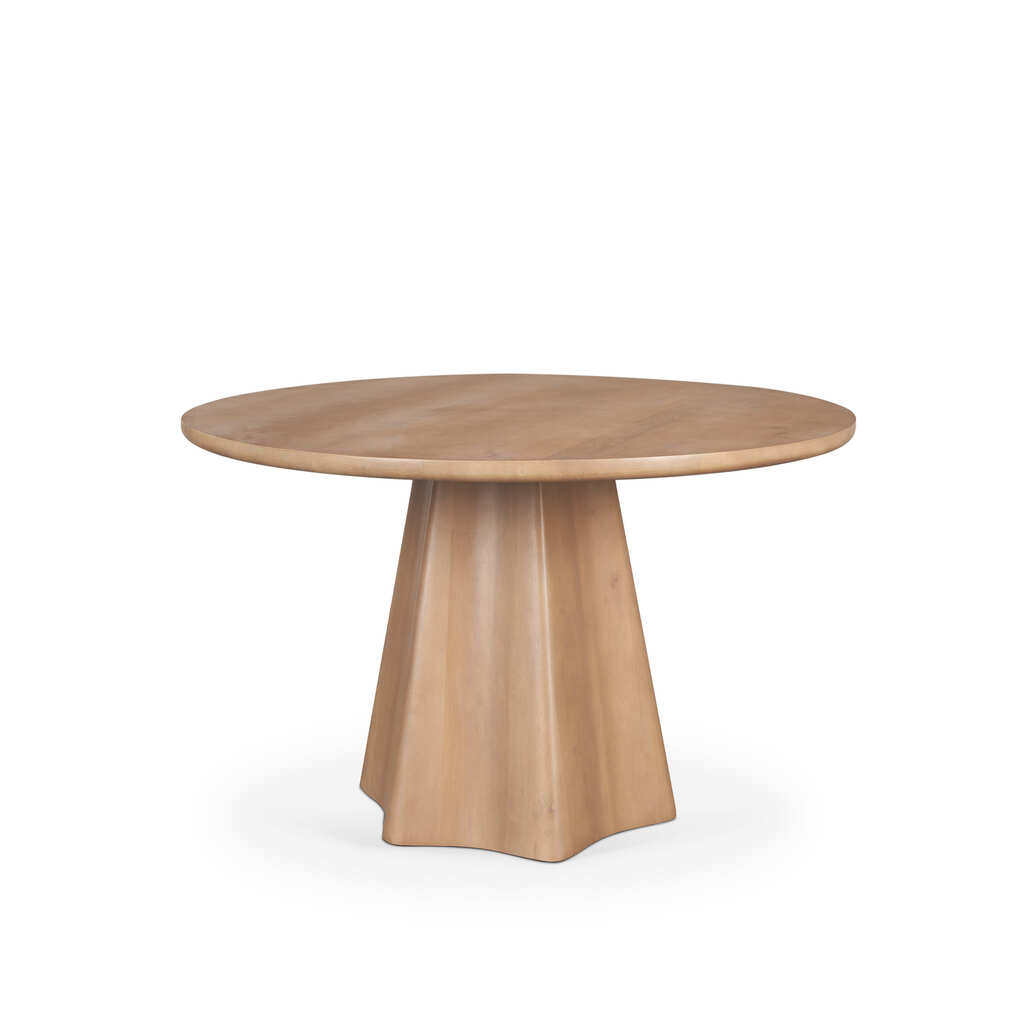 Jovani 48 Inch Solid Mango Wood Round Dining Table In Light Brown by ...