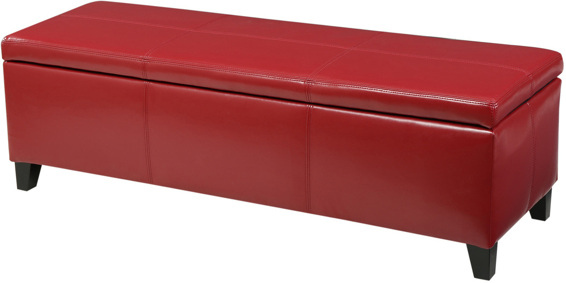 Jubilee PU Leather Upholstered Storage Bench with Birch Wood Legs In ...