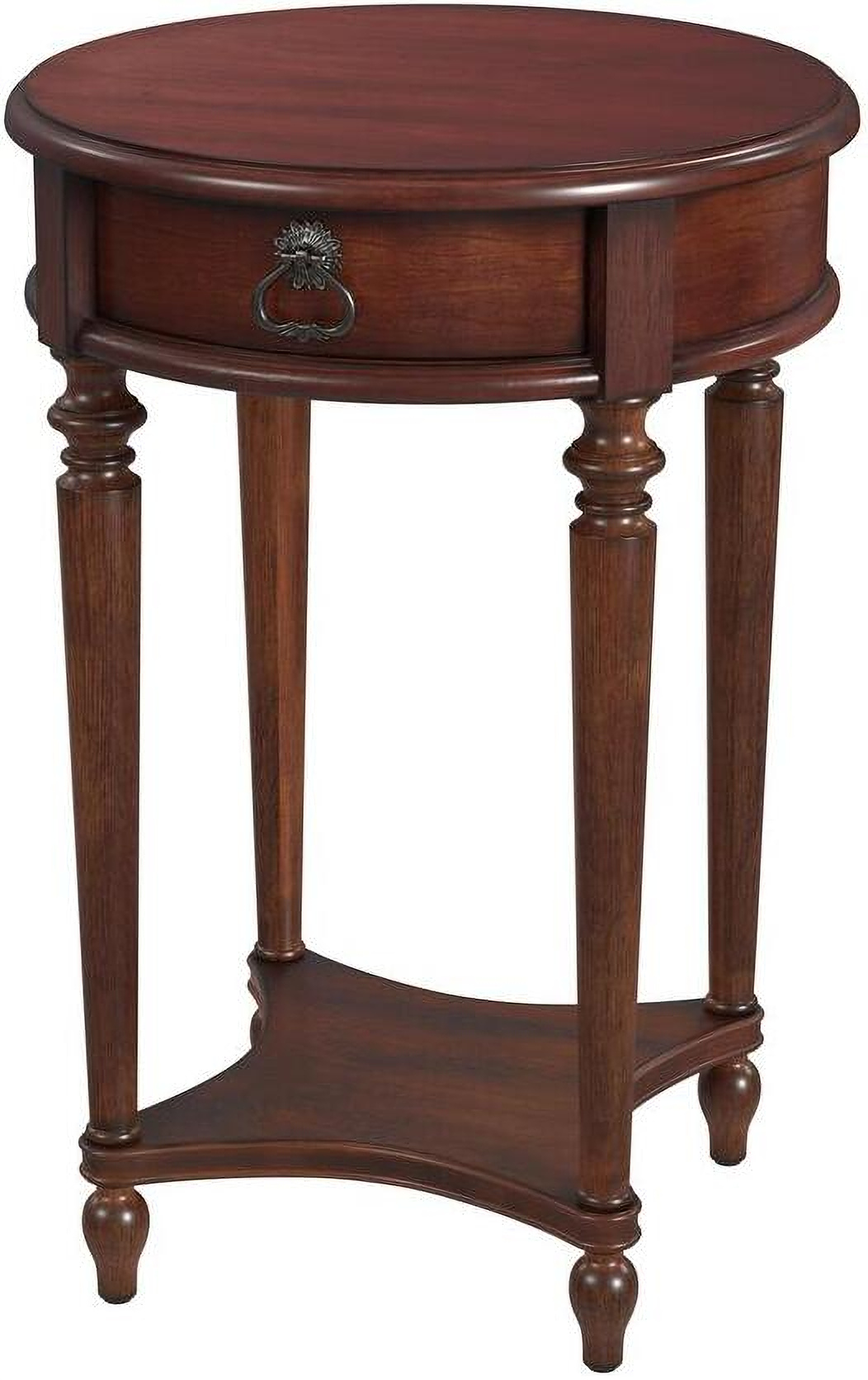 Jules 1-Drawer Round End Table In Dark Brown by Butler Specialty ...