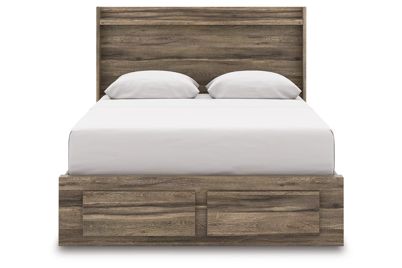 Jusika Queen Panel Storage Bed In Brown by Ashley Furniture | 1StopBedrooms