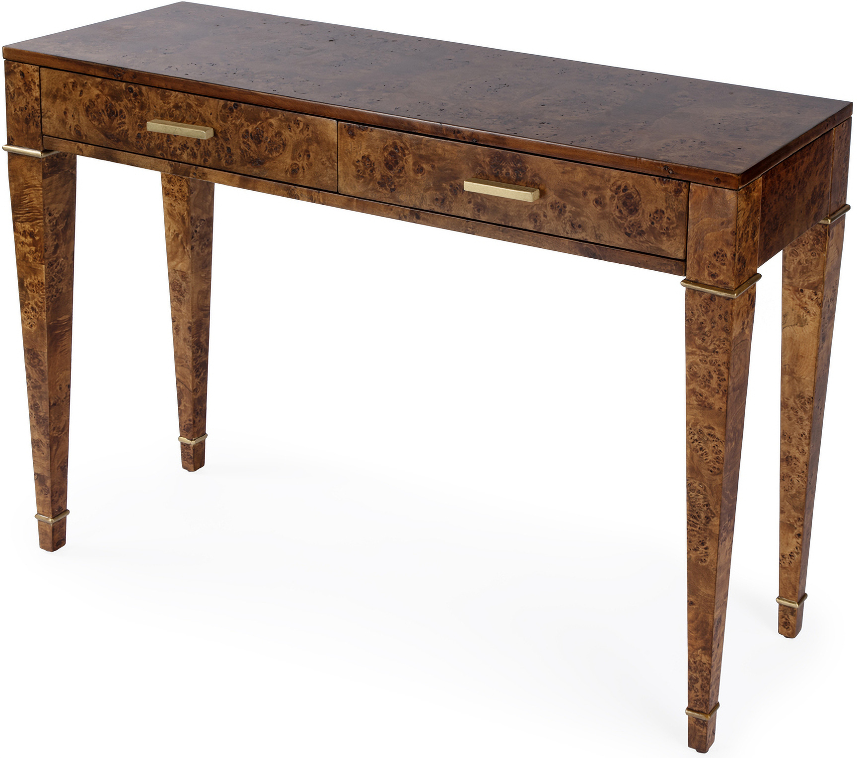 Kai 2 Drawer 45 Inch Burl Wood Console Table In Medium Brown by Butler ...
