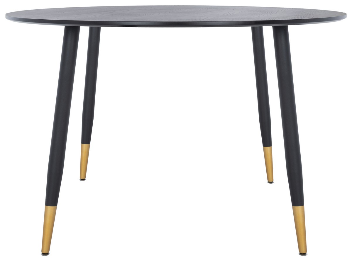 Kamala Round Dining Table in Black and Gold by Safavieh | 1StopBedrooms