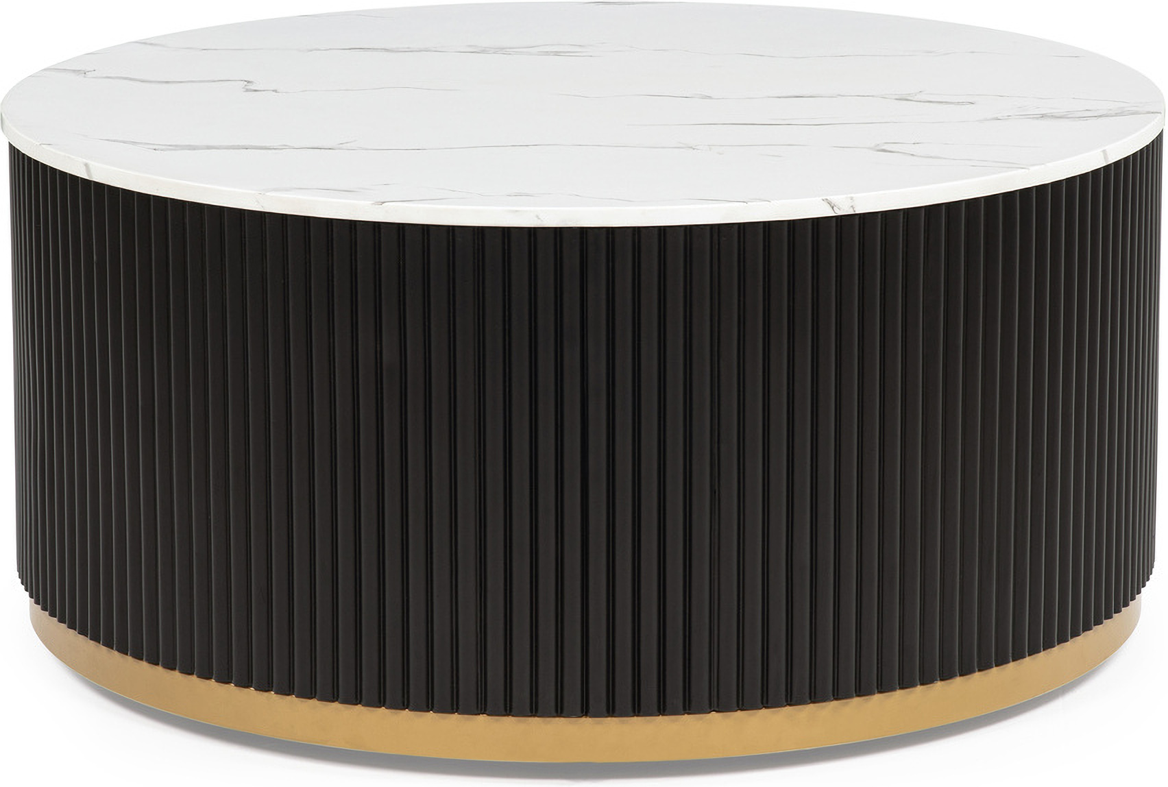 Kara Coffee Table with Casters In Black and White by Crown Mark ...