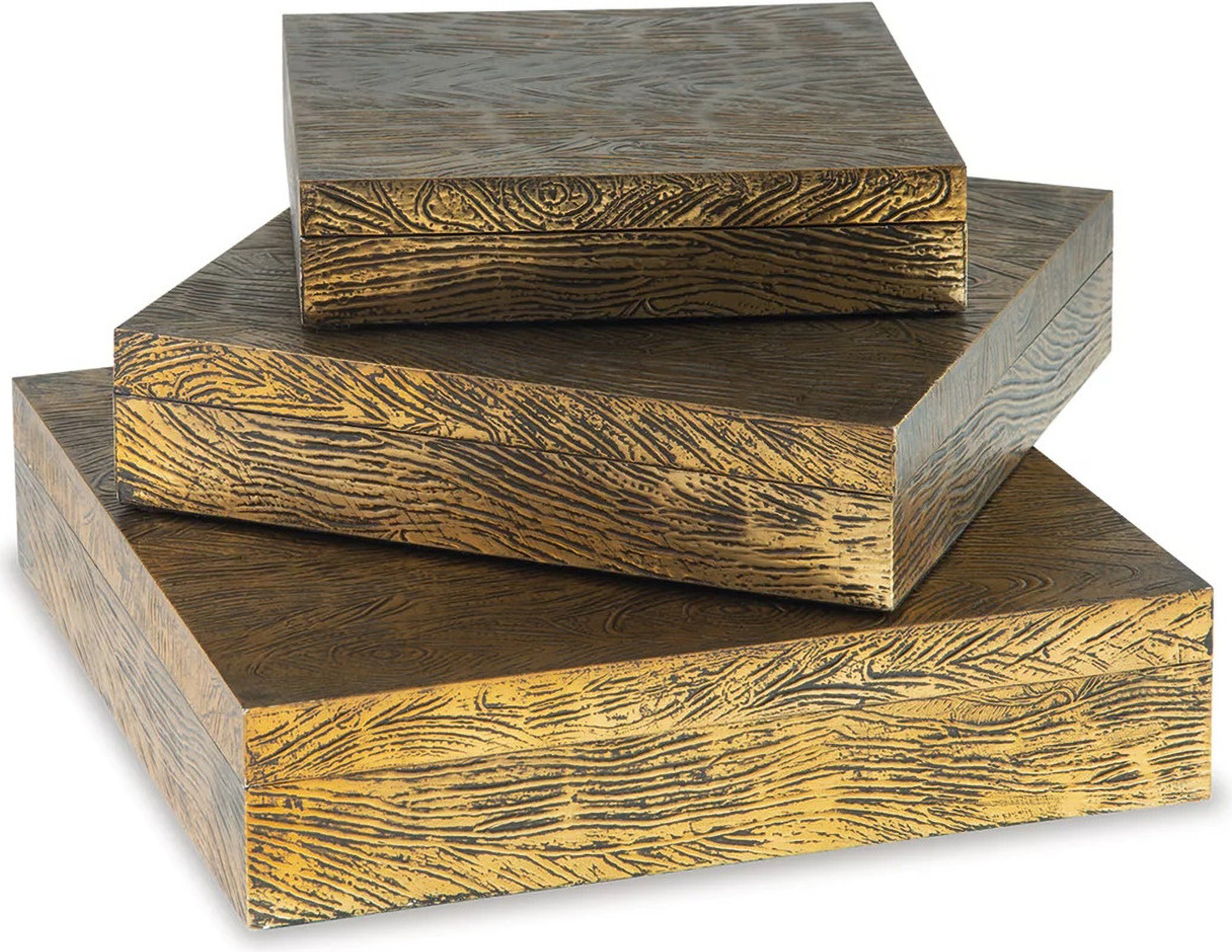 Keldy Antique Brass Box Set of 3 by Ashley Furniture | 1StopBedrooms