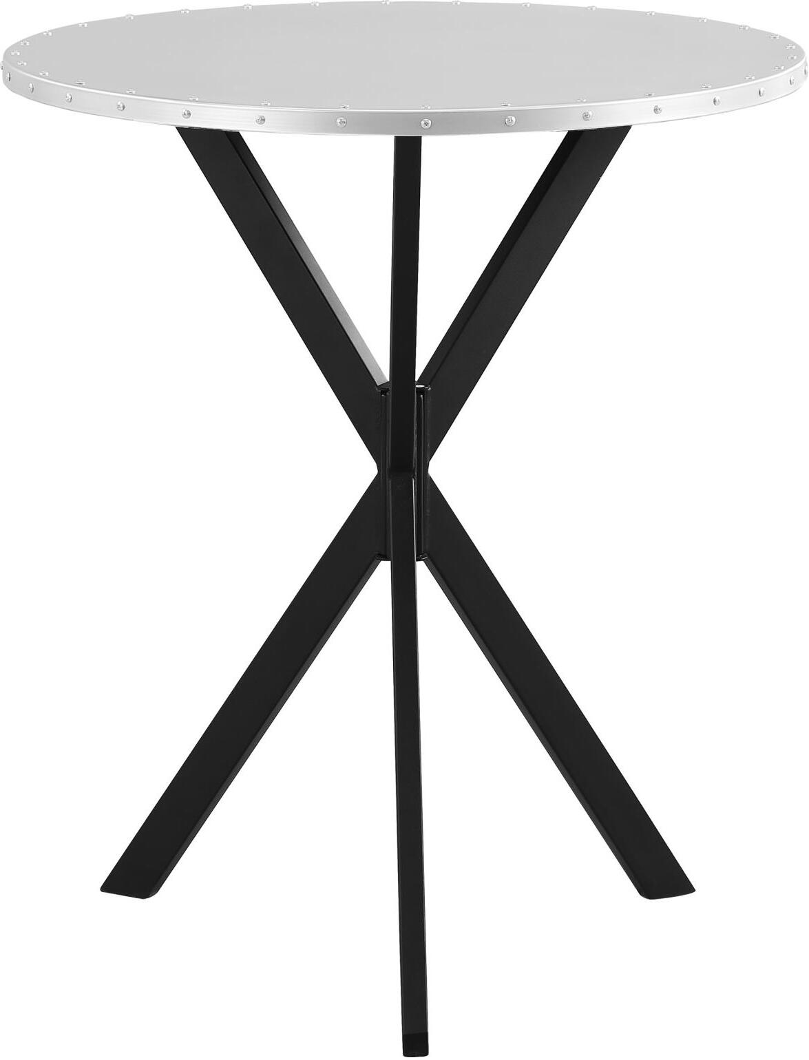 Kenzo Round Metal Top Bar Table Silver and Sandy Black by Coaster ...