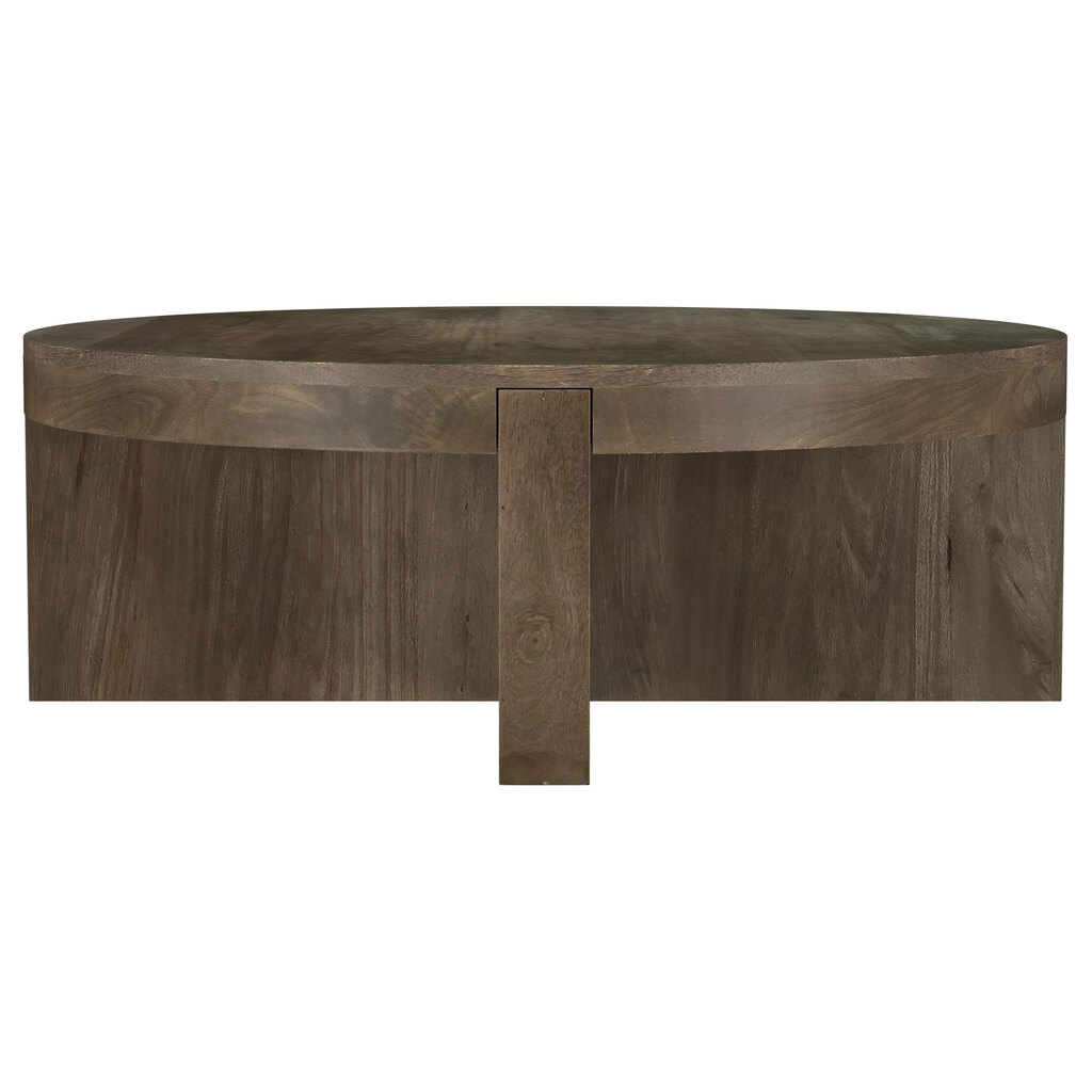 Kinkaid Round Solid Mango Wood Coffee Table In Brown by Coaster | 1StopBedrooms
