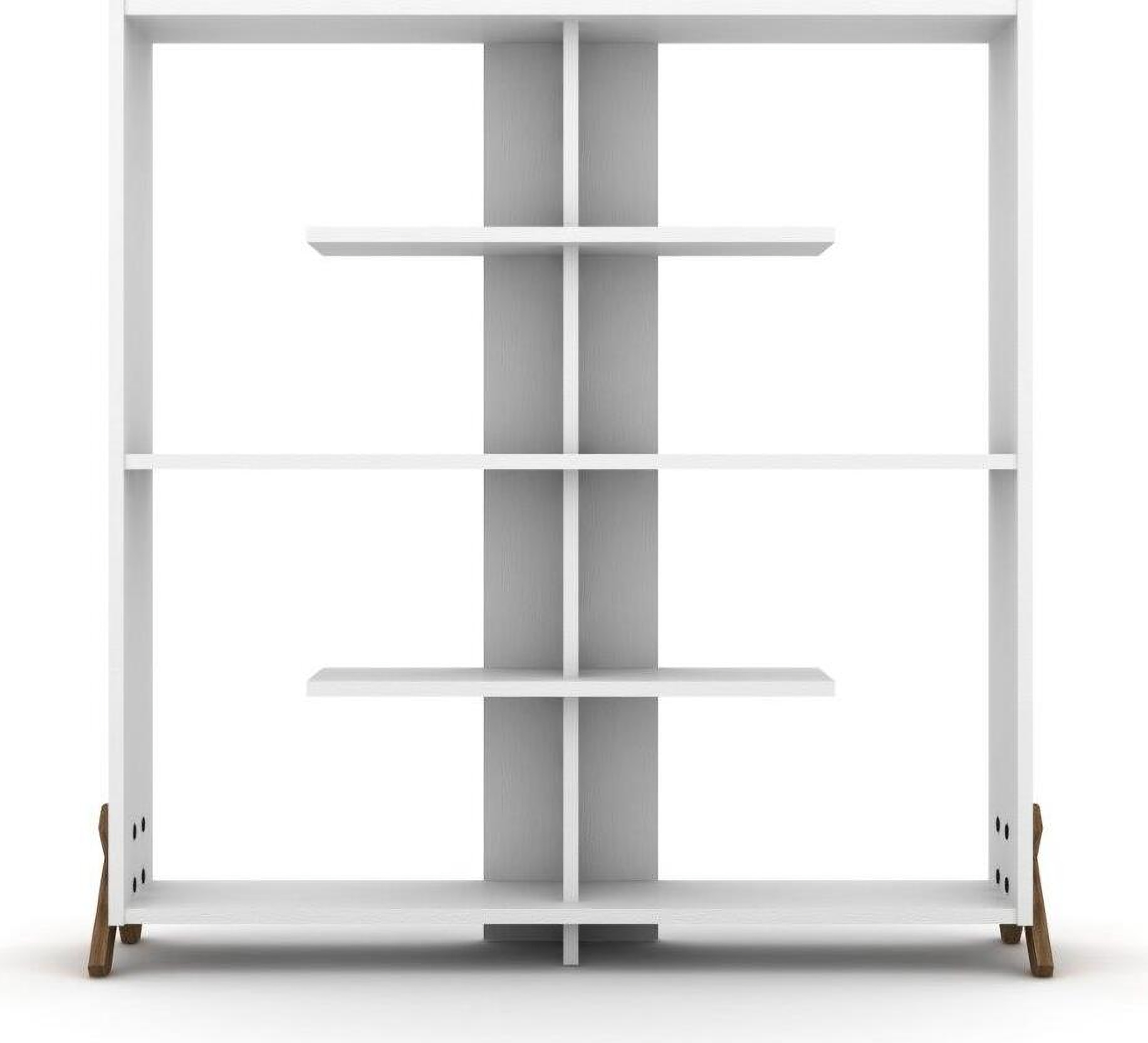 White and walnut bookcase store