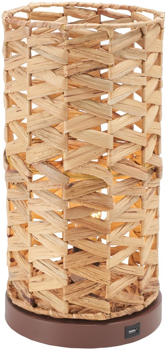 Kirin 15 Inch Natural Water Hyacinth Table Lamp with Usb Port by ...