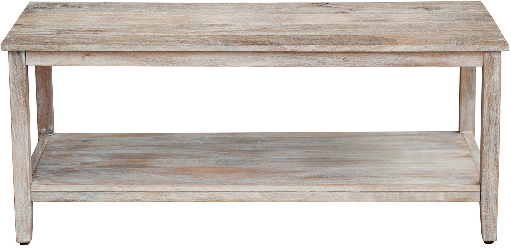 Klyro Solid Hand-Made Wood Rectangle Coffee Table In White Wash by ...