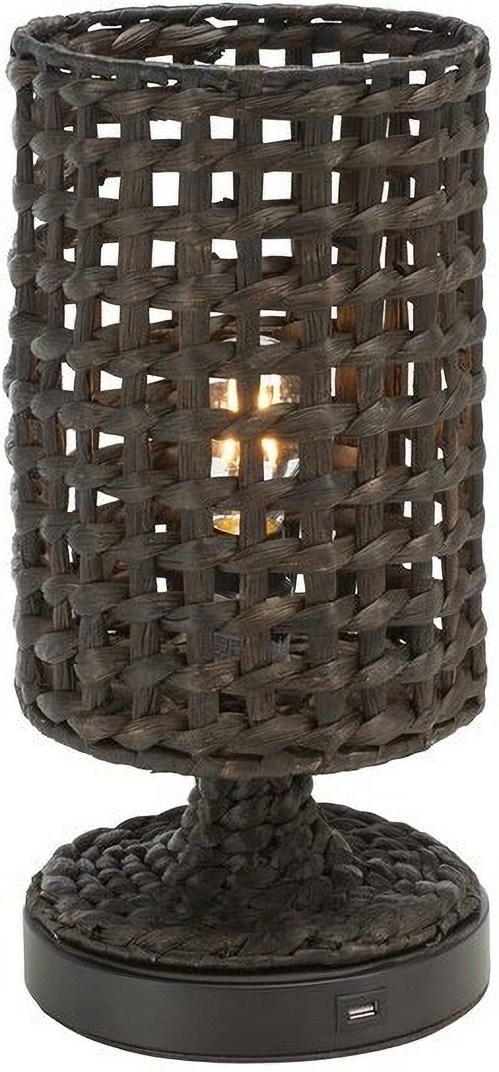 Knowles 16 Inch Black Water Hyacinth Table Lamp with Usb Port by ...