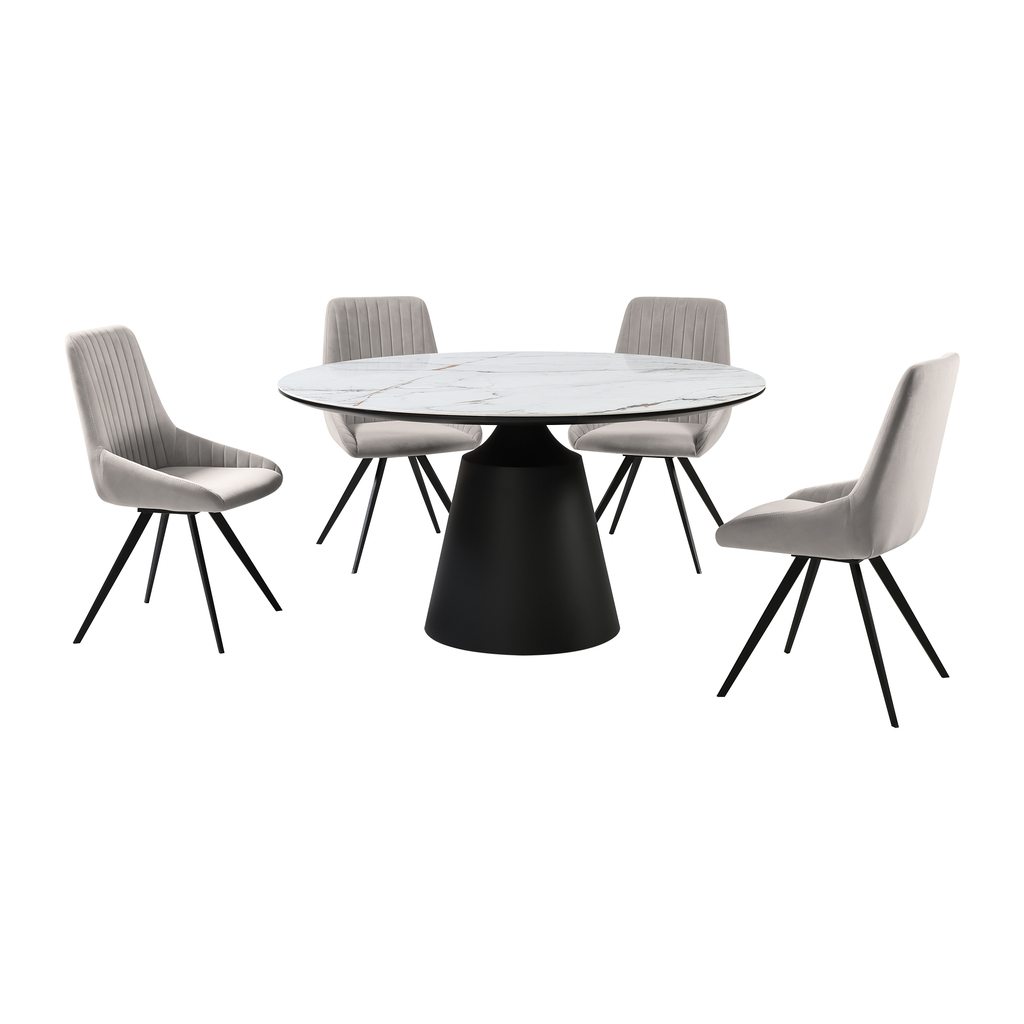 Knox Alison 5 Piece Dining Set In Gray by Armen Living | 1StopBedrooms