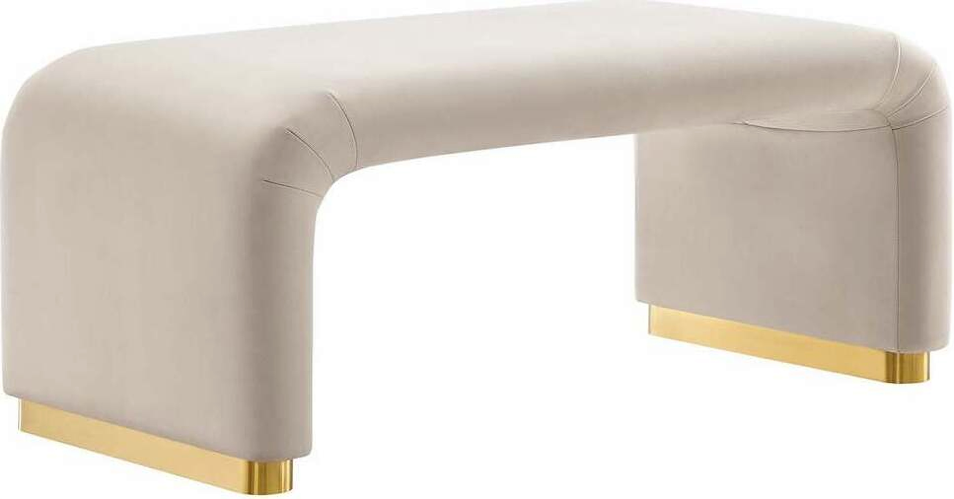 Koda Performance Velvet Waterfall Ottoman In Brass Almond by Modway ...