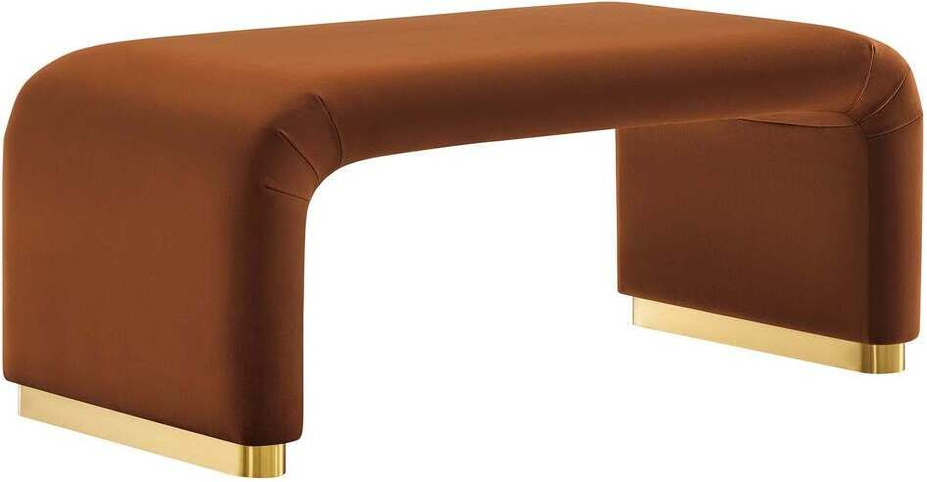 Koda Performance Velvet Waterfall Ottoman In Rust by Modway | 1StopBedrooms