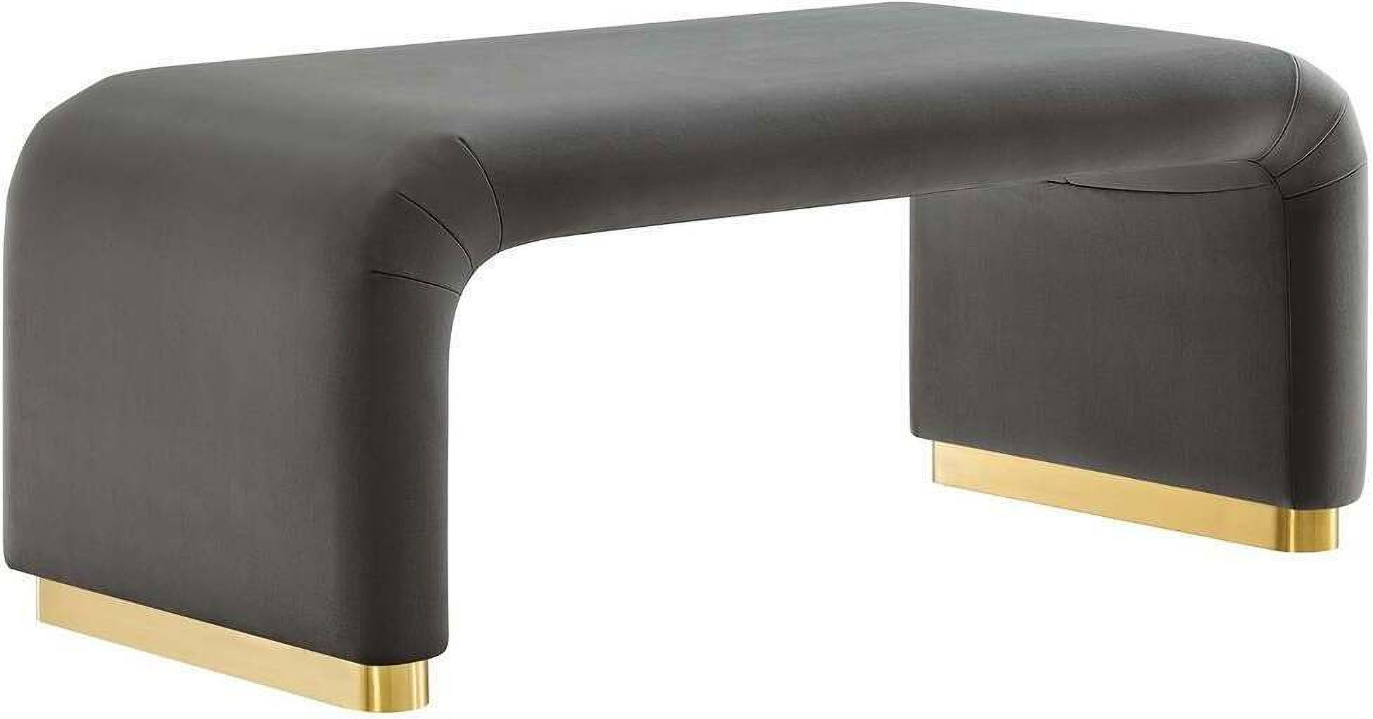 Koda Performance Velvet Waterfall Ottoman In Storm Gray by Modway ...