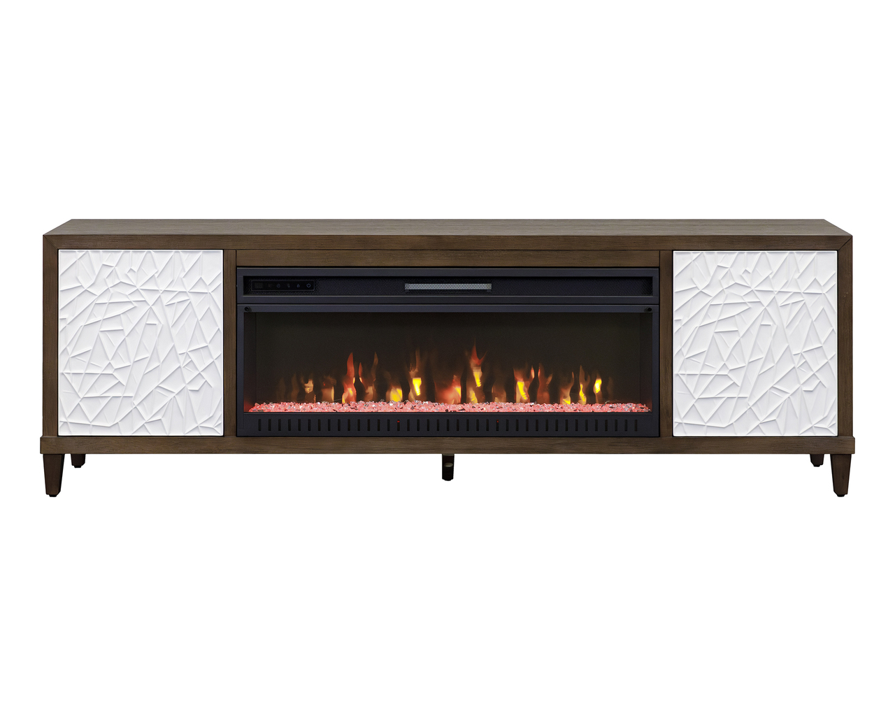 Komodo Wood 81 Inch TV Stand with Fireplace Console and with doors In ...