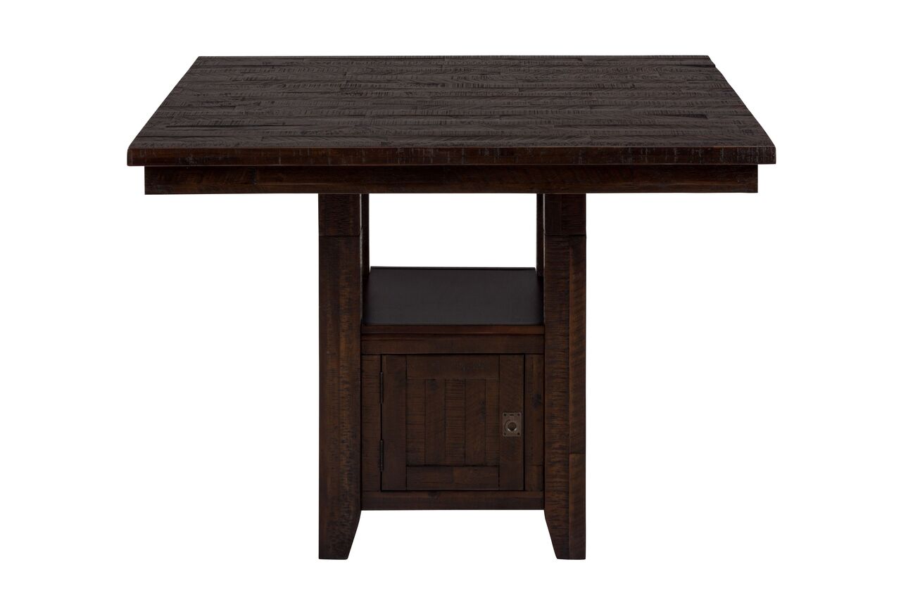 Kona Grove 48 Inch Square Pub Table with Storage Base In Dark Brown by ...