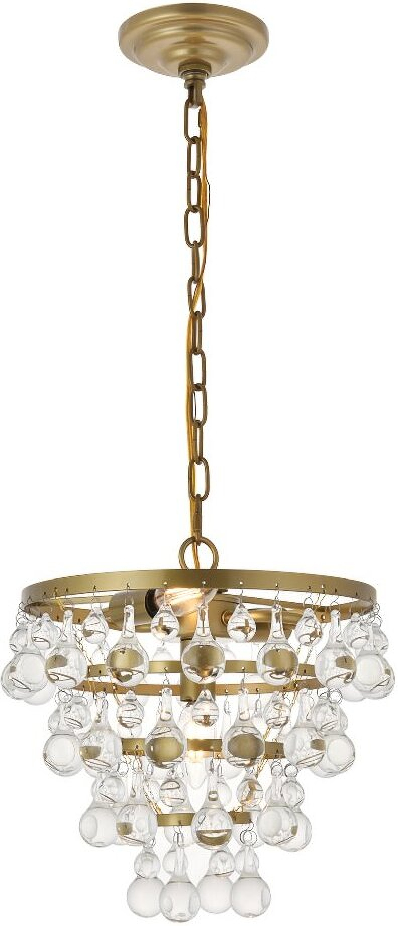 Kora 3 Light Brass Pendant by Elegant Lighting | 1StopBedrooms