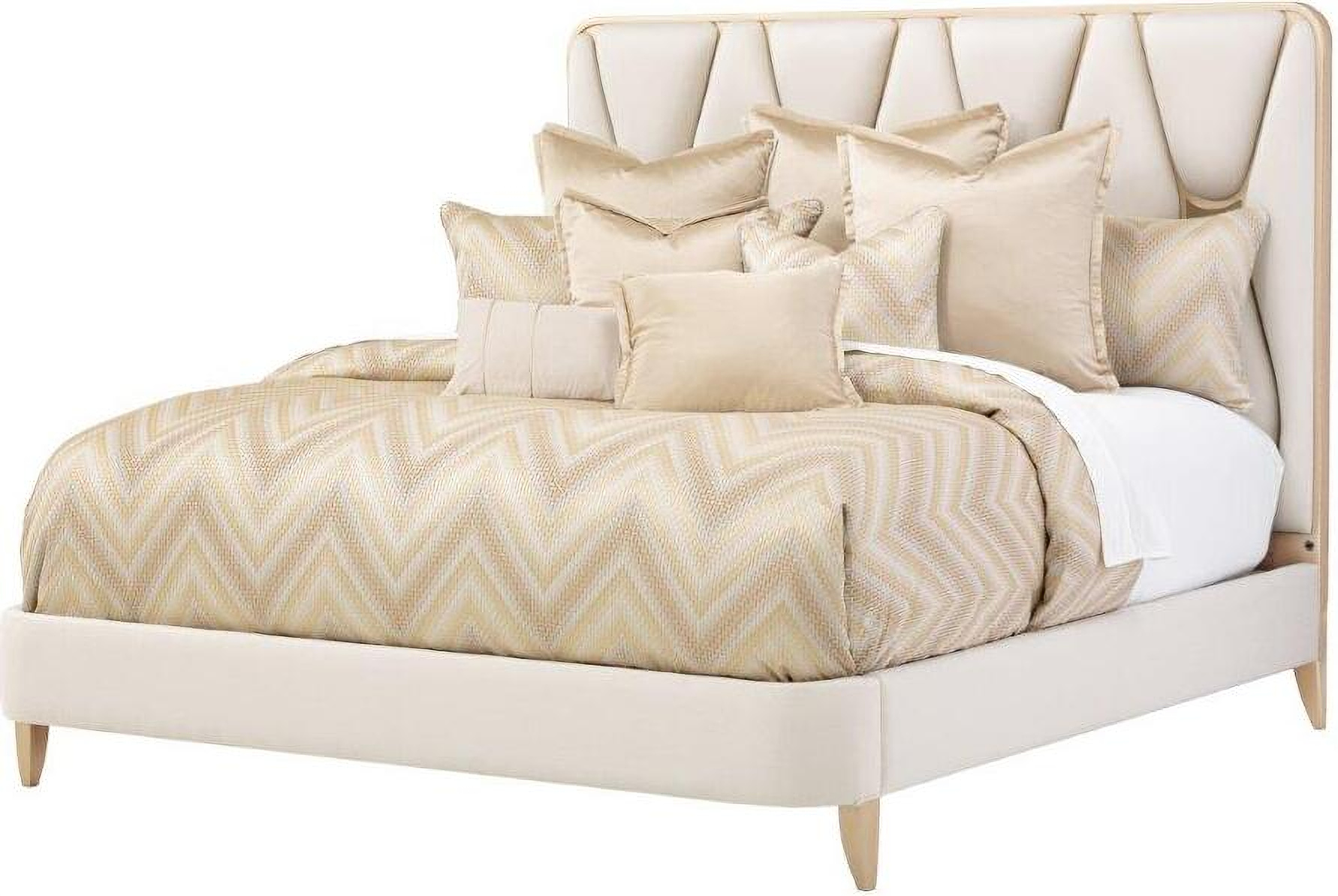 La Rachelle Queen Upholstered Panel Bed In Champagne by Michael Amini ...
