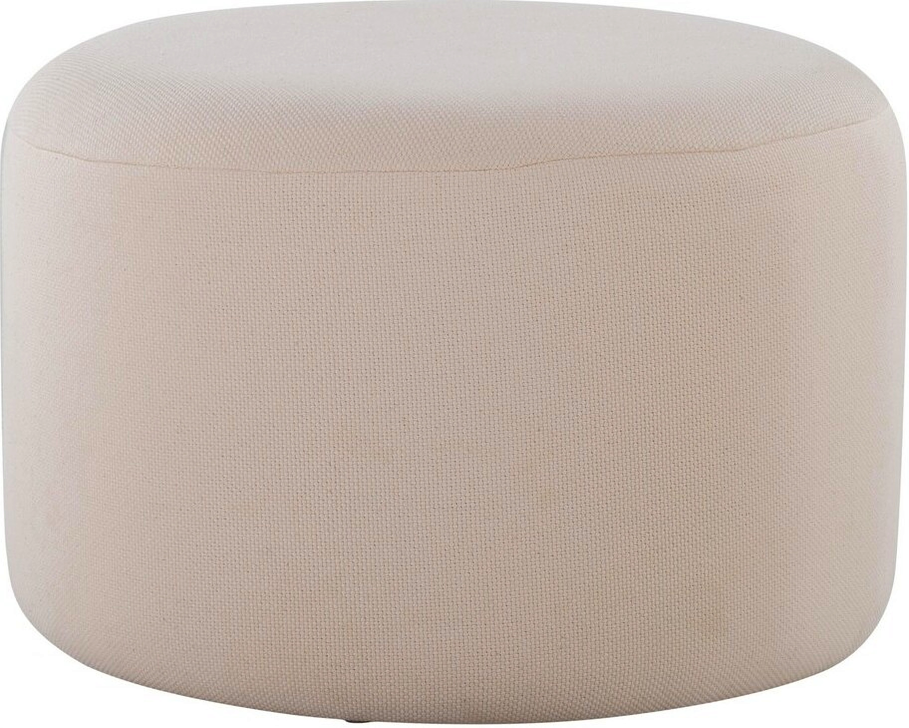 Large Round Pouf In Beige by Lumisource | 1StopBedrooms