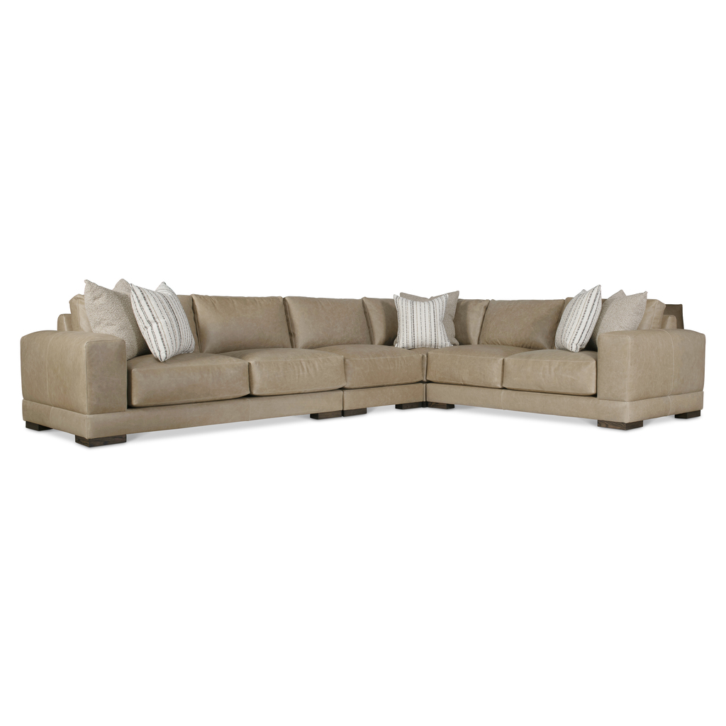 Lars Leather 4-Piece Sectional In Tan by Bernhardt | 1StopBedrooms