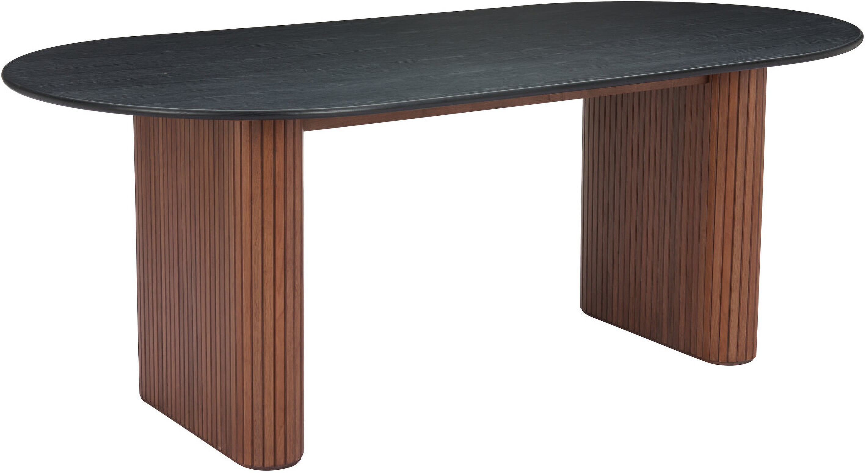 Lassig Dining Table In Black and Walnut by Zuo Modern | 1StopBedrooms