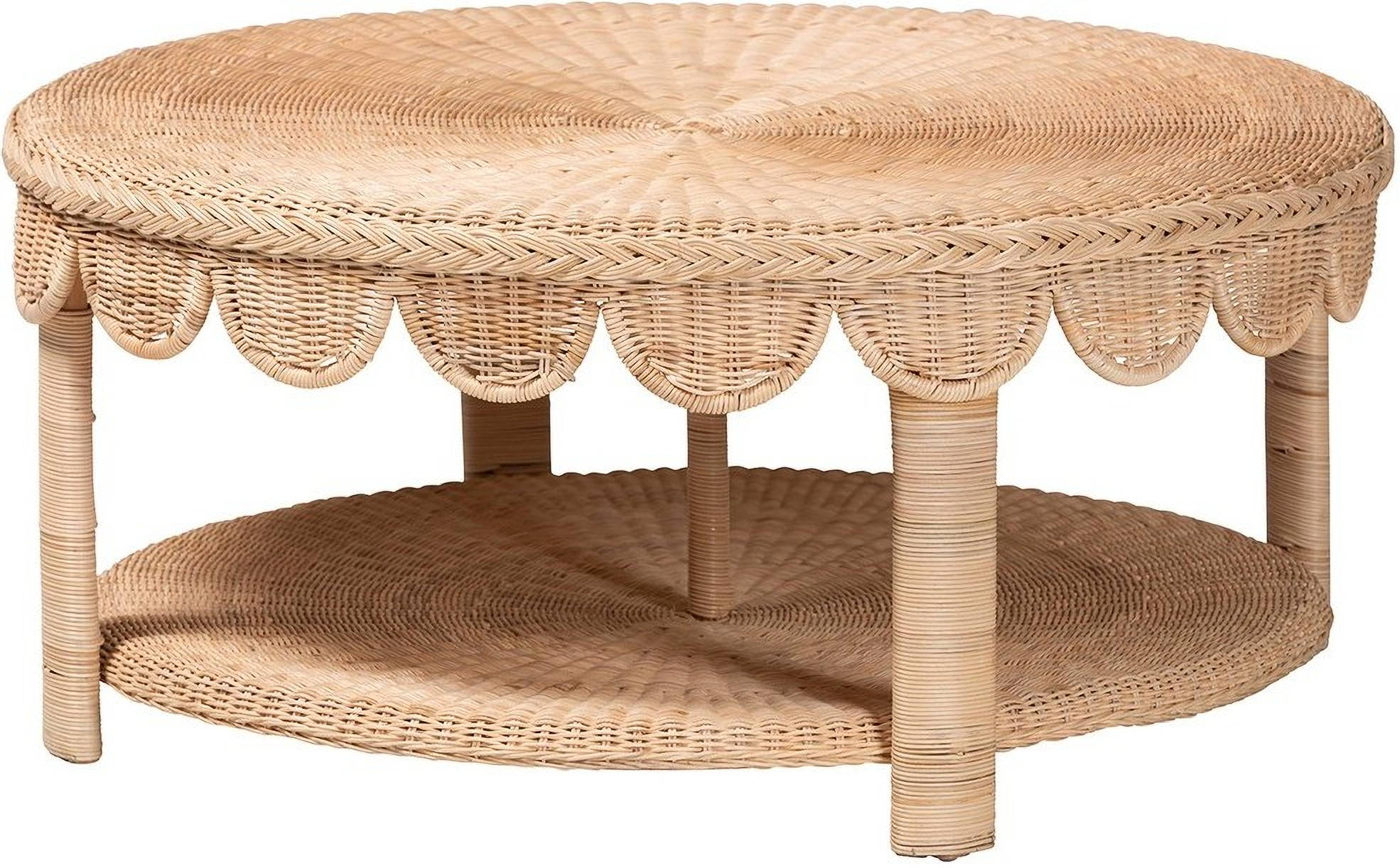Latoya Handwoven Rattan Coffee Table In Natural Brown by Baxton Studio ...