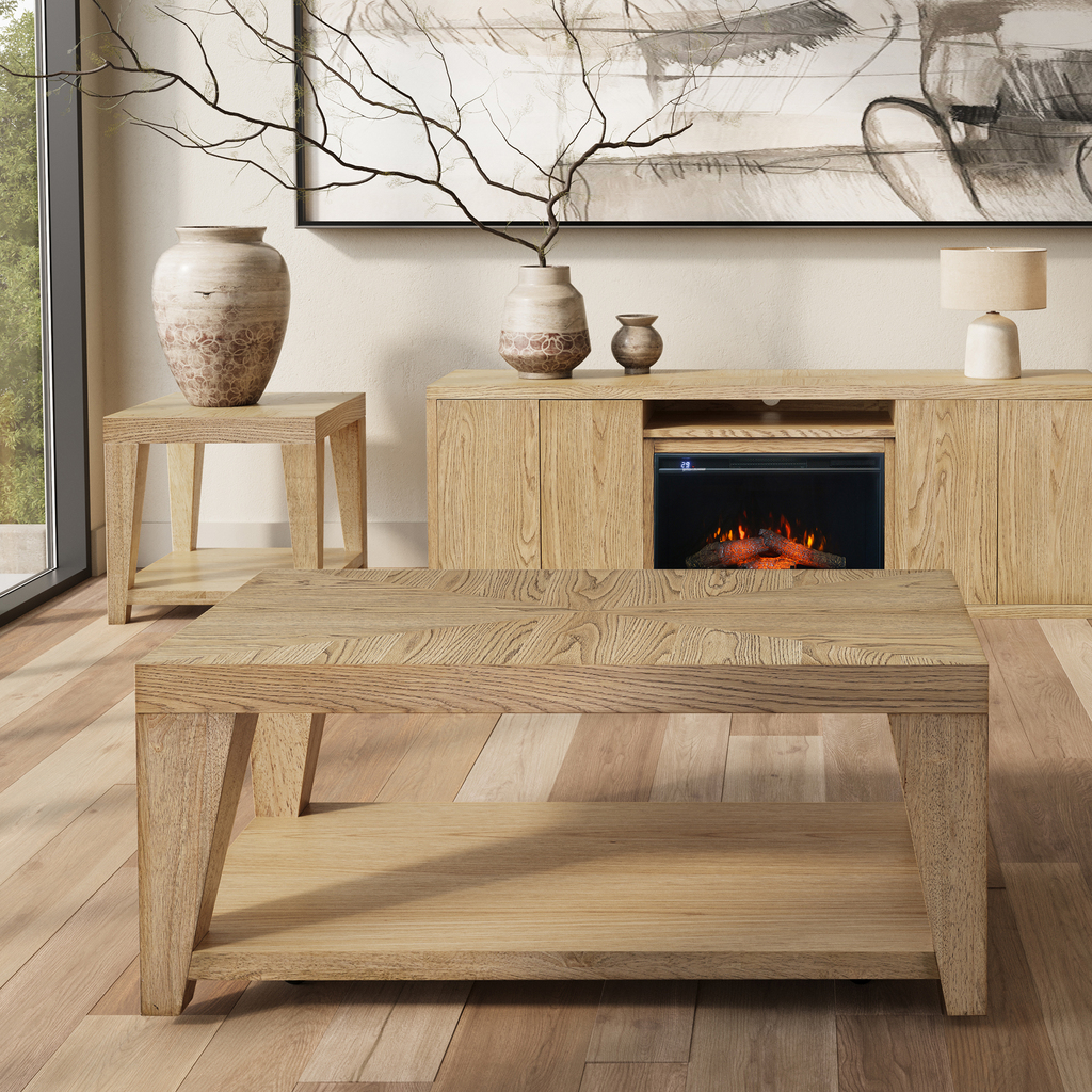 Laurel Creek Occasional Table Set with Storage Shelf and Hidden Casters ...