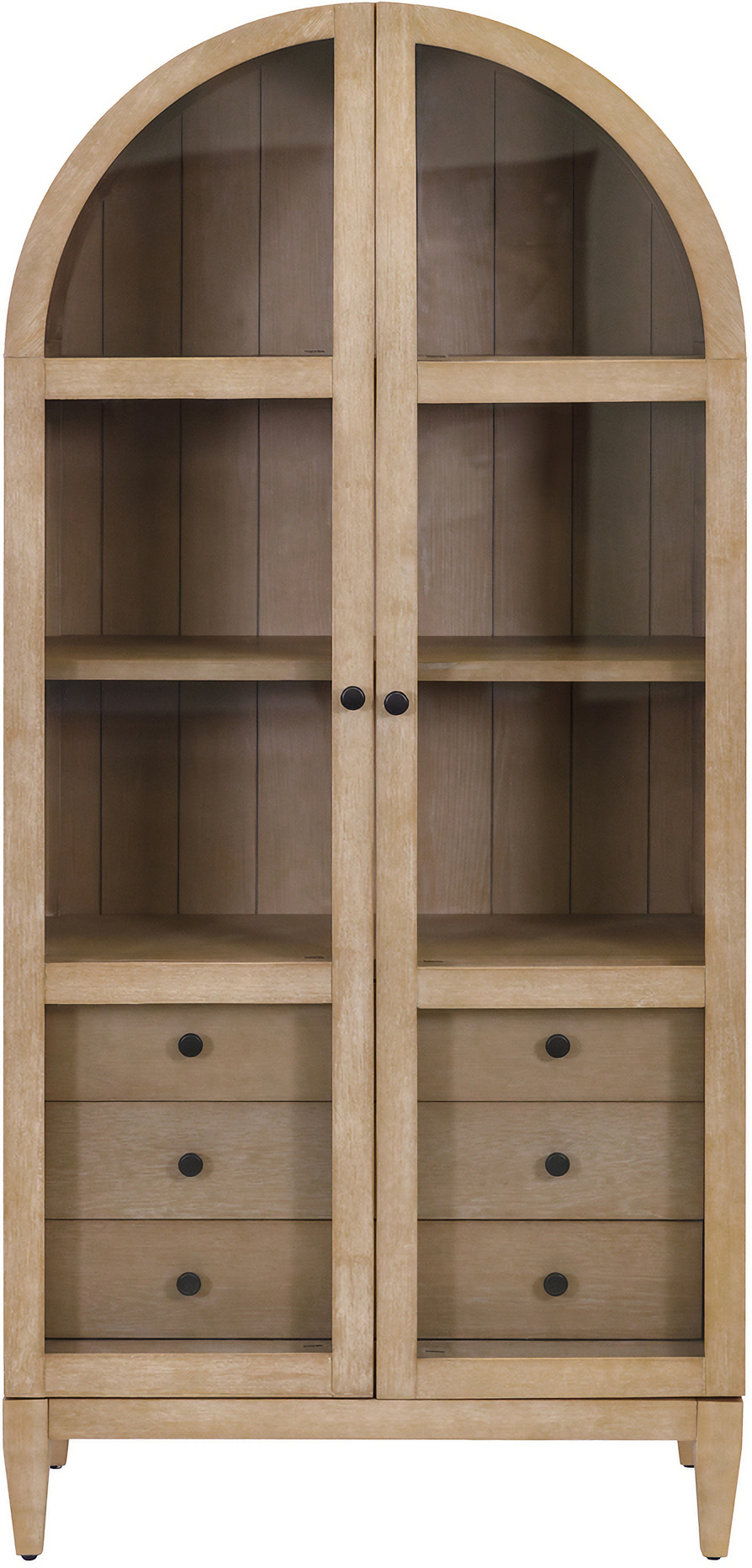 Laurel Modern Wood Arched Display Cabinet In Light Brown by Martin ...