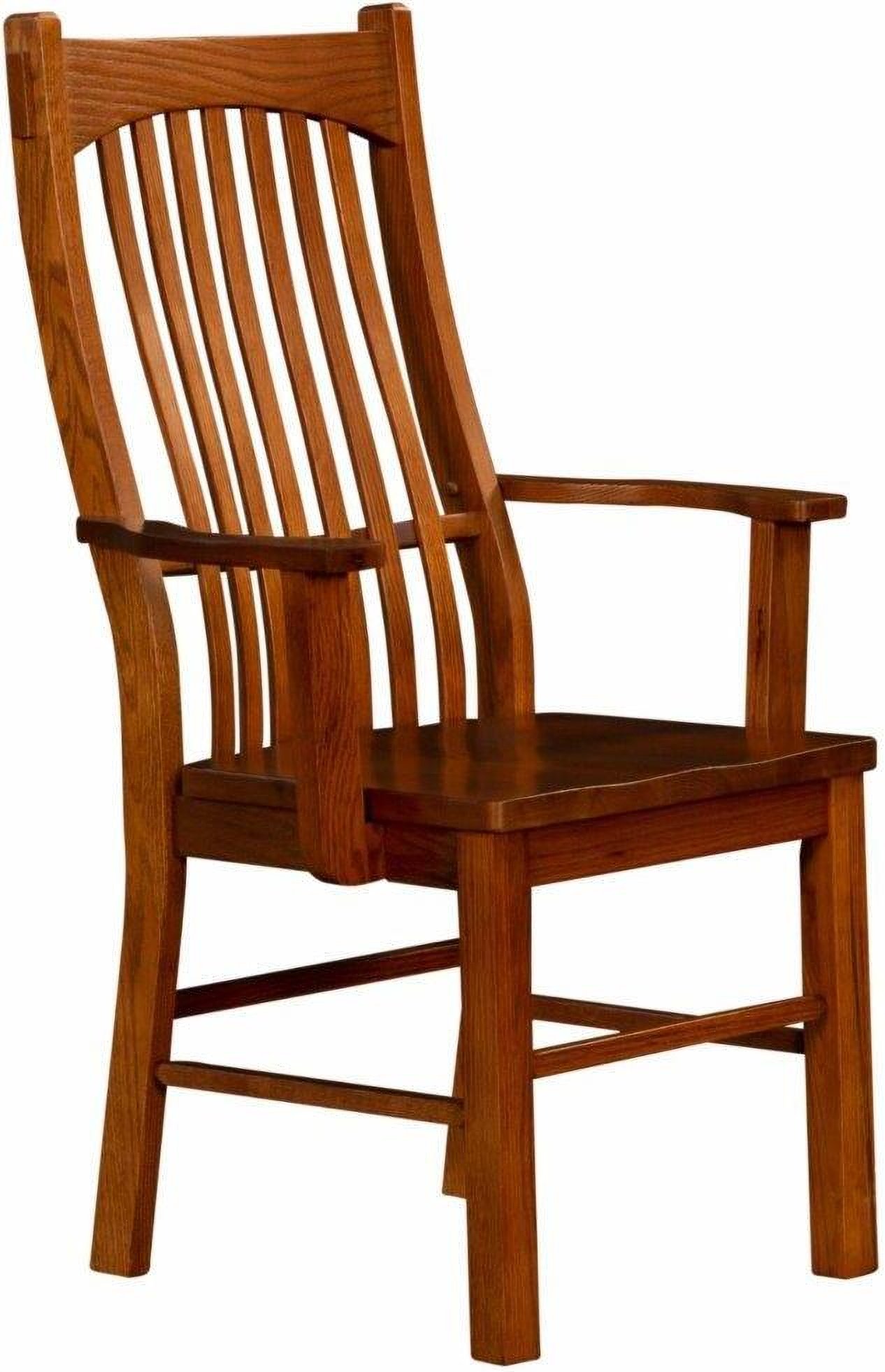 Laurelhurst Mission Oak Slat Back Arm Chair Set of 2 by A America 1StopBedrooms