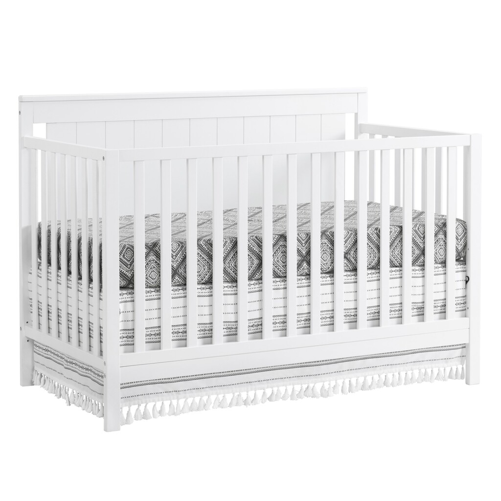 Lazio 4 In 1 Convertible Crib In Snow White by Oxford Baby | 1StopBedrooms