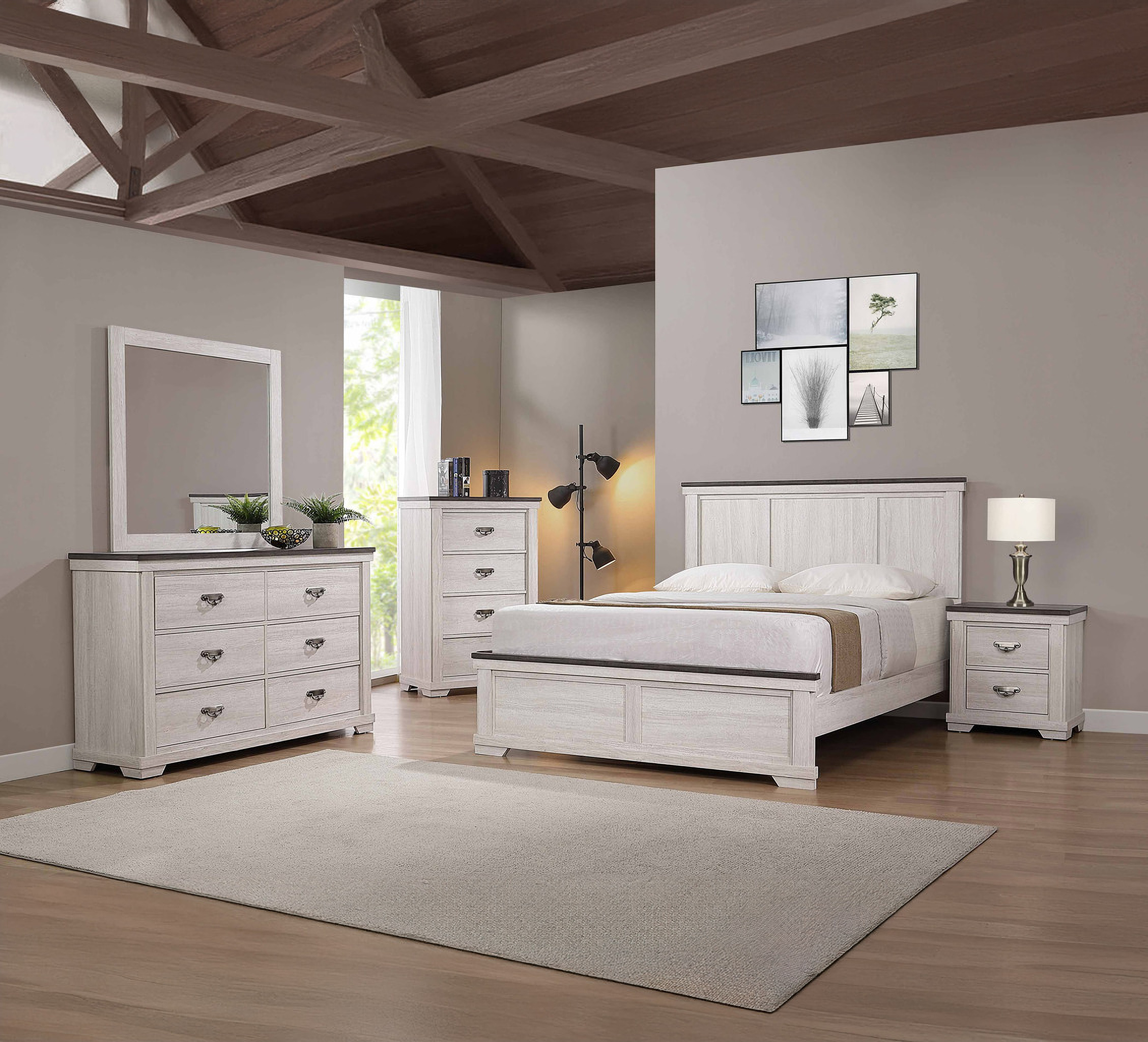 Leighton Dresser Mirror In Vintage Linen by Crown Mark | 1StopBedrooms