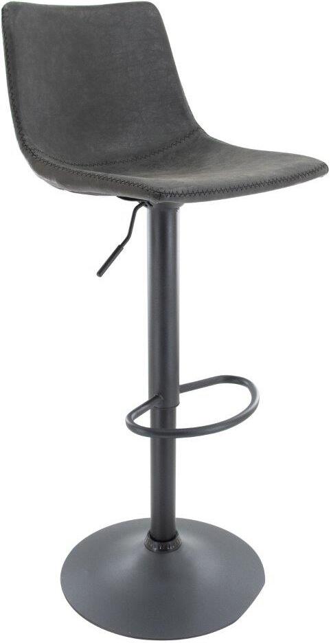 Leisuremod Tilbury Modern Adjustable Charcoal Black Bar Stool With ...