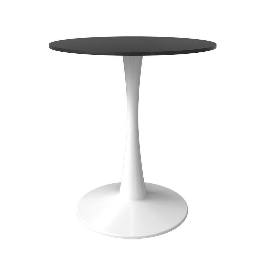 Leisyremod Bristol 24 Inch Round Dining Table In White and Black by ...