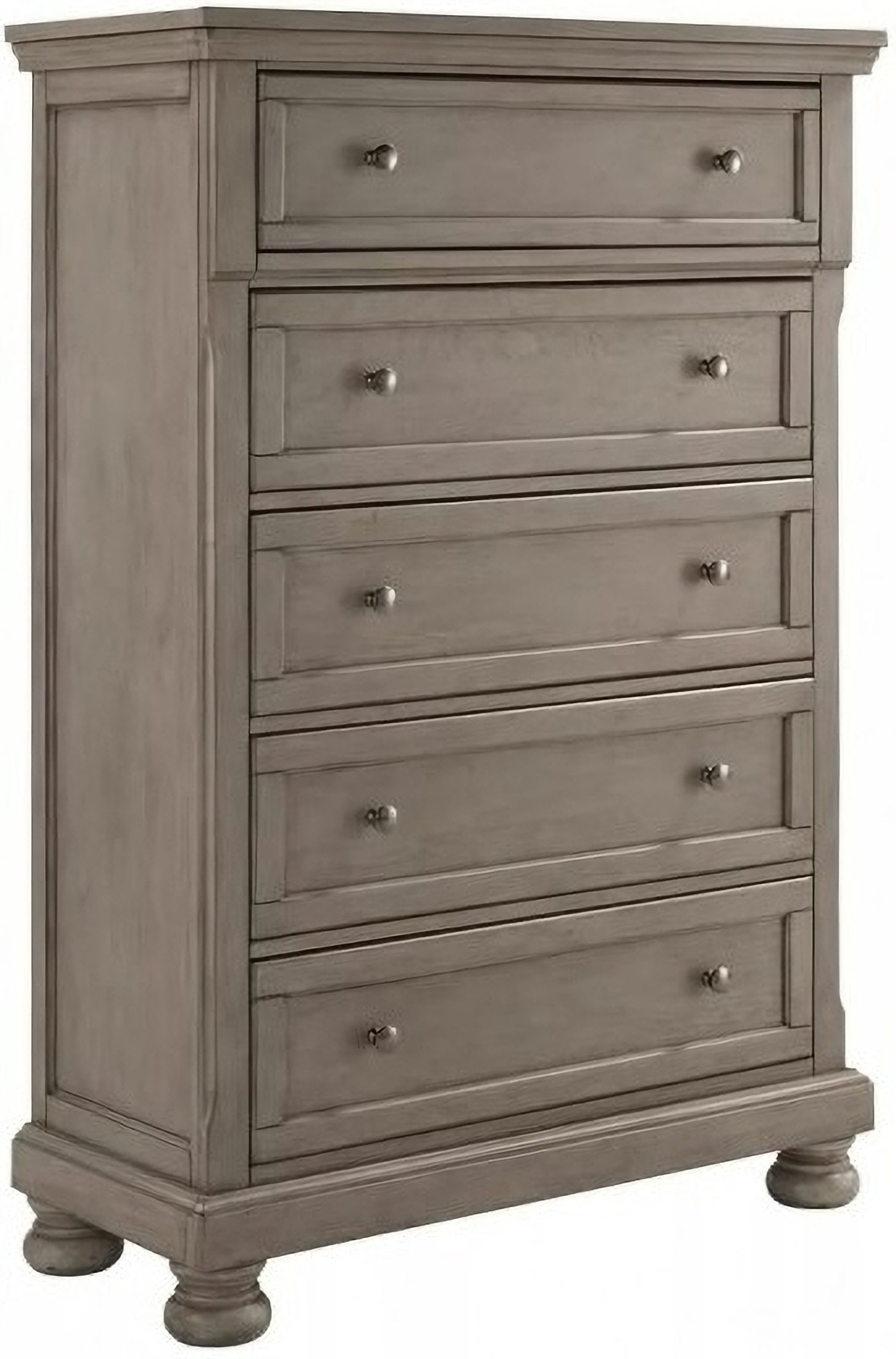 Lettner Light Gray 5 Drawer Chest by Ashley Furniture | 1StopBedrooms