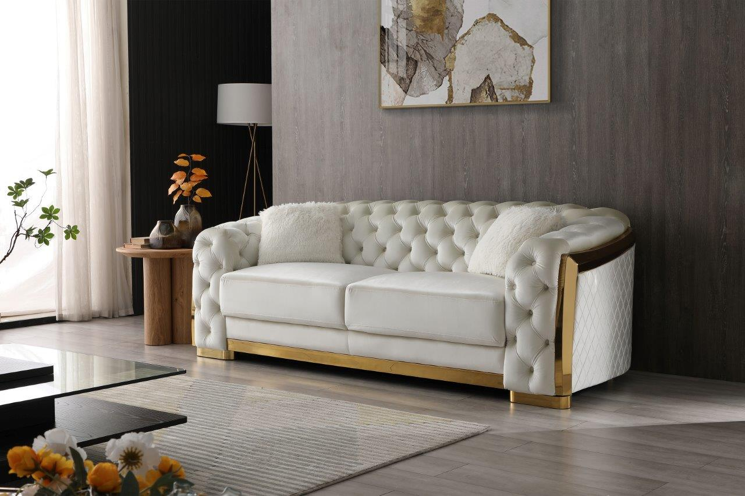 Lexi Sofa In Ivory by Glory | 1StopBedrooms
