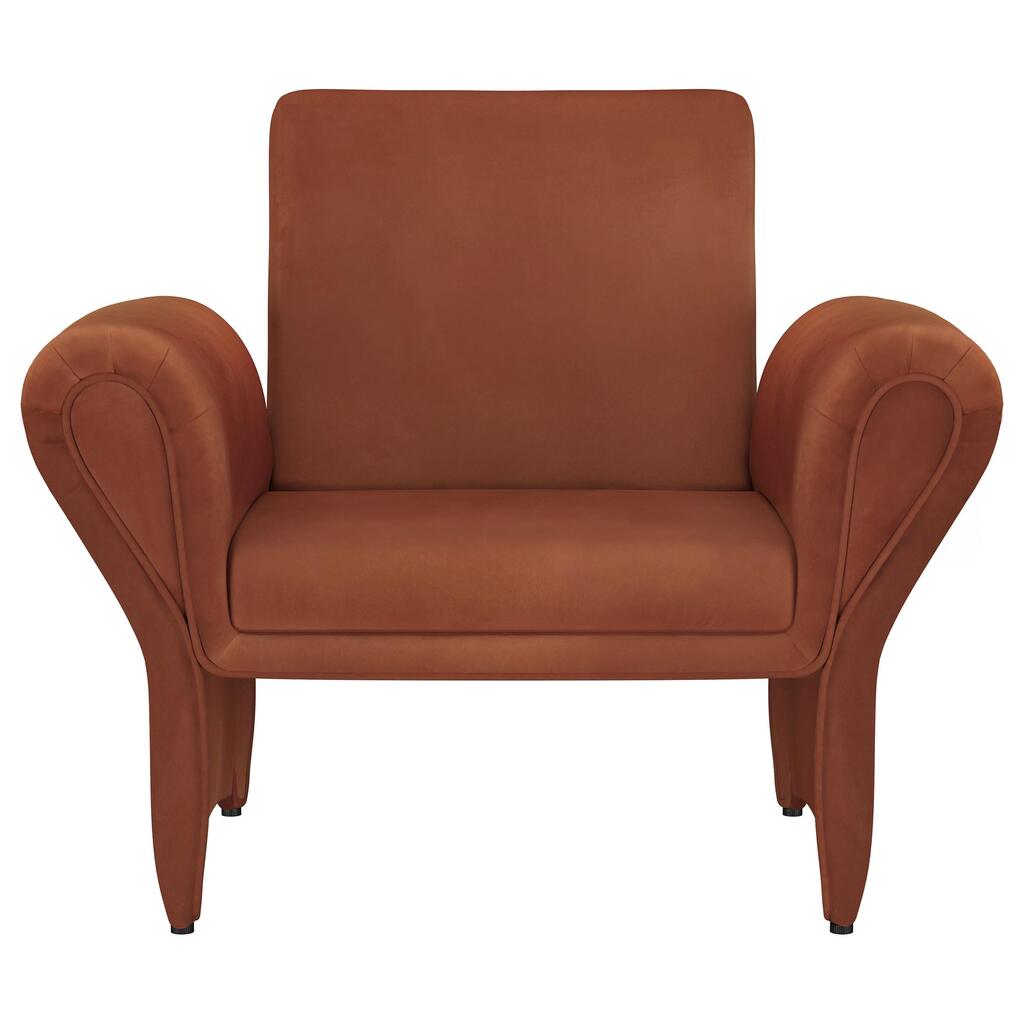 Liana Upholstered Roll Arm Accent Armchair In Rust Orange by Coaster ...