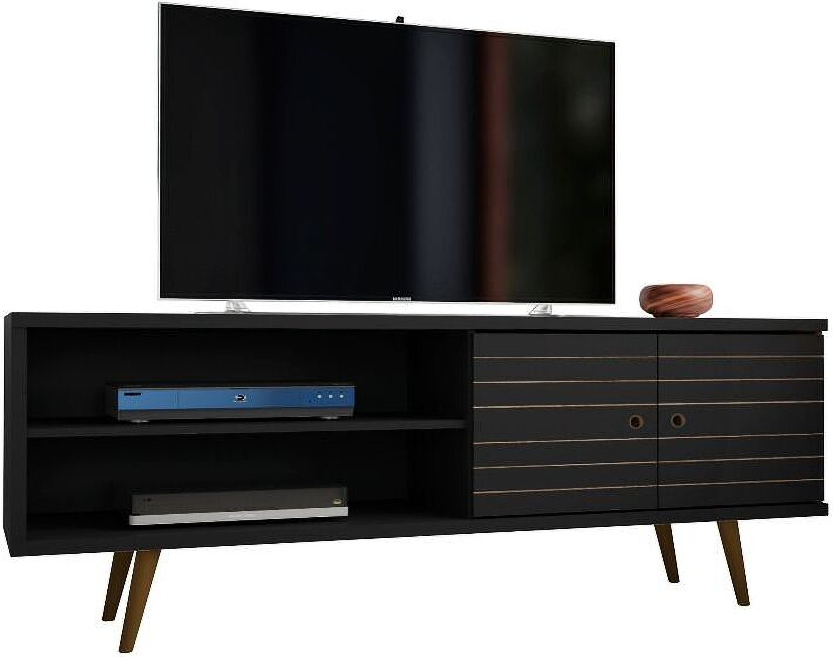 Liberty 62.99 Inch Mid-Century - Modern TV Stand With 3 Shelves And 2 ...