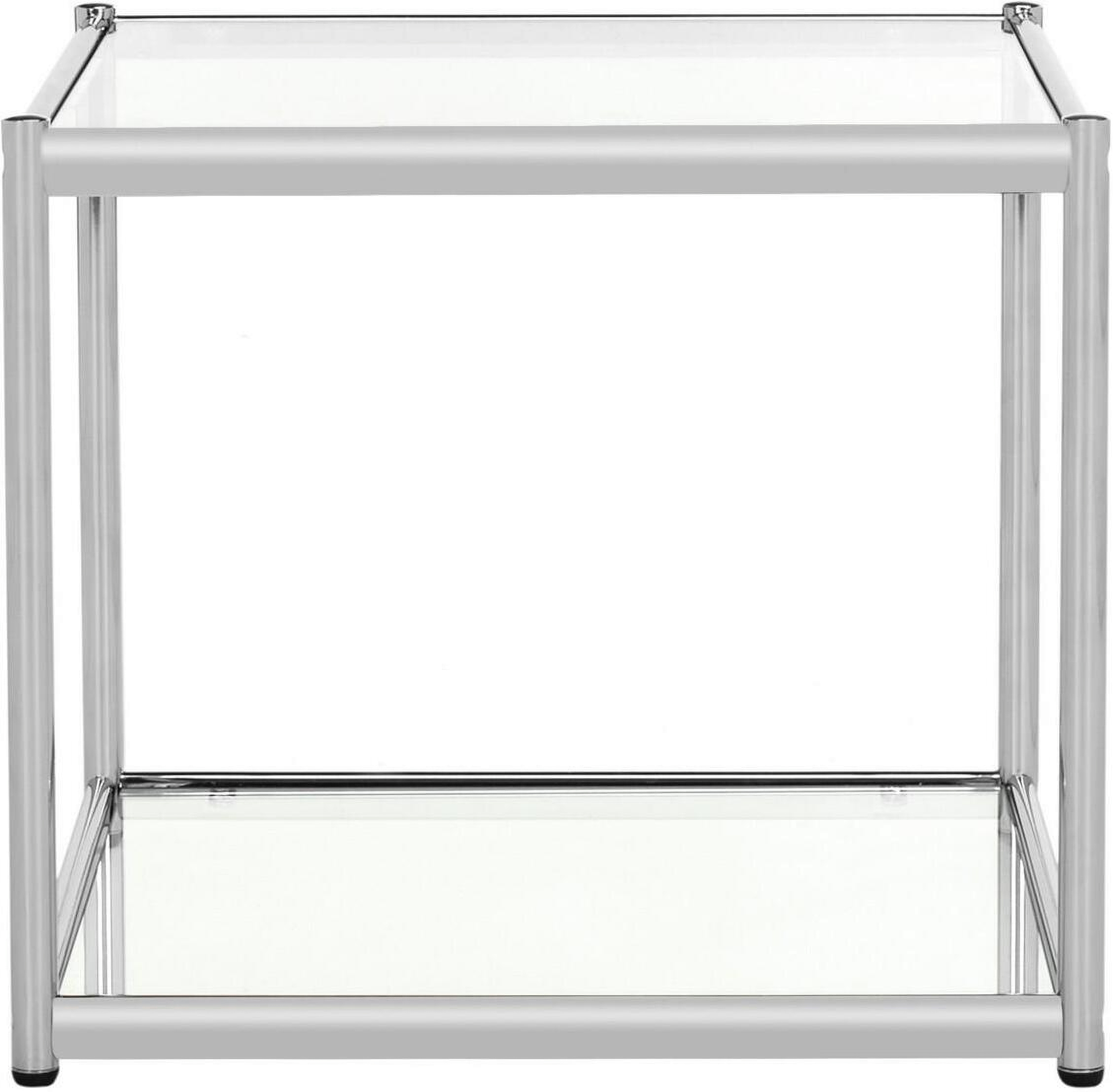 Lilias Chrome Glass End Table by Safavieh | 1StopBedrooms