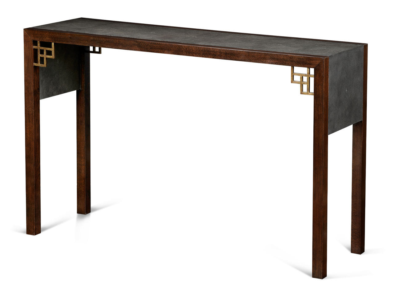 Lin Console Table In Slate Grey and Brass by Maitland-Smith | 1StopBedrooms