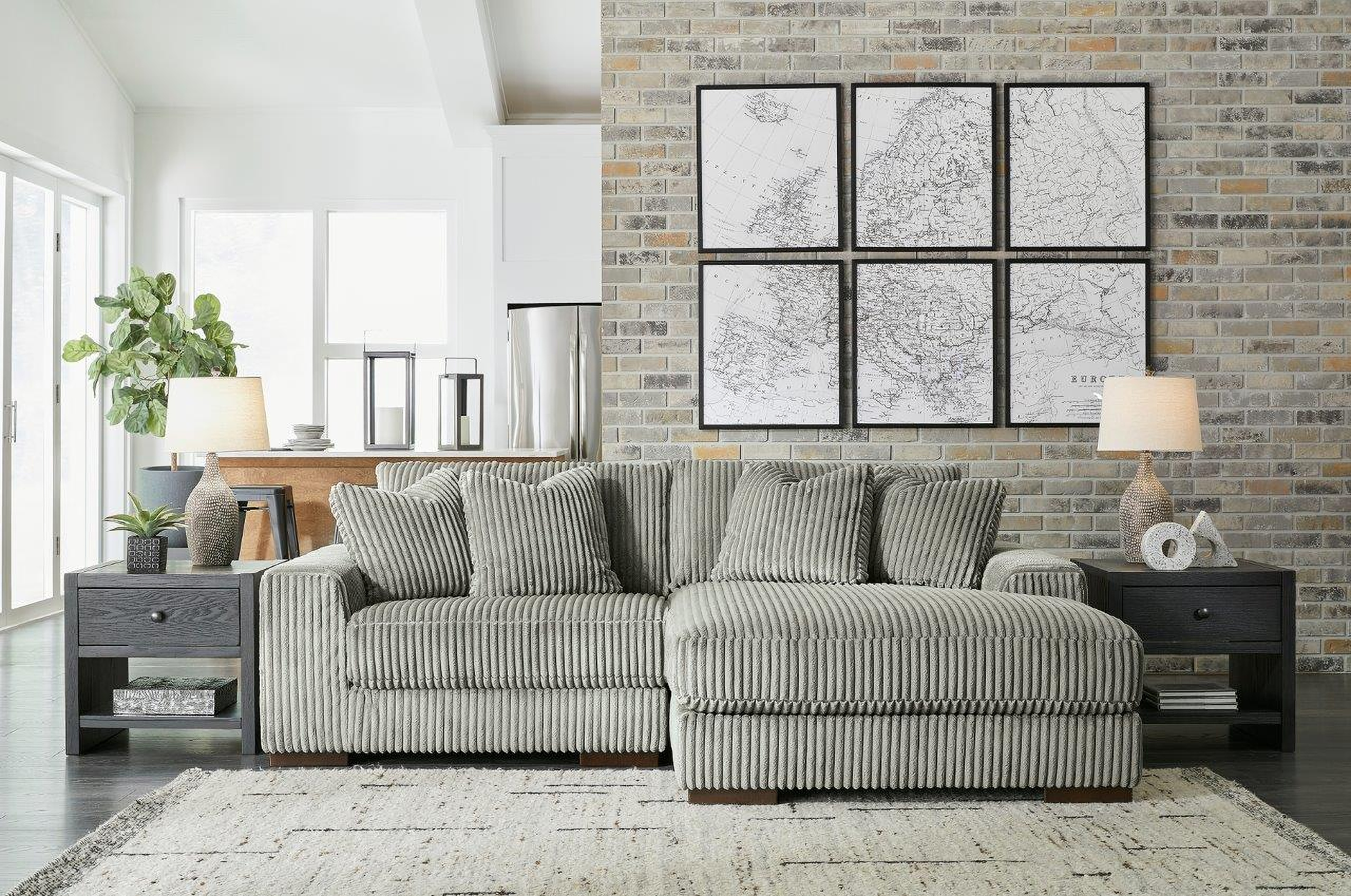 Lindyn 2-Piece RAF Chaise Sectional In Fog by Ashley Furniture ...